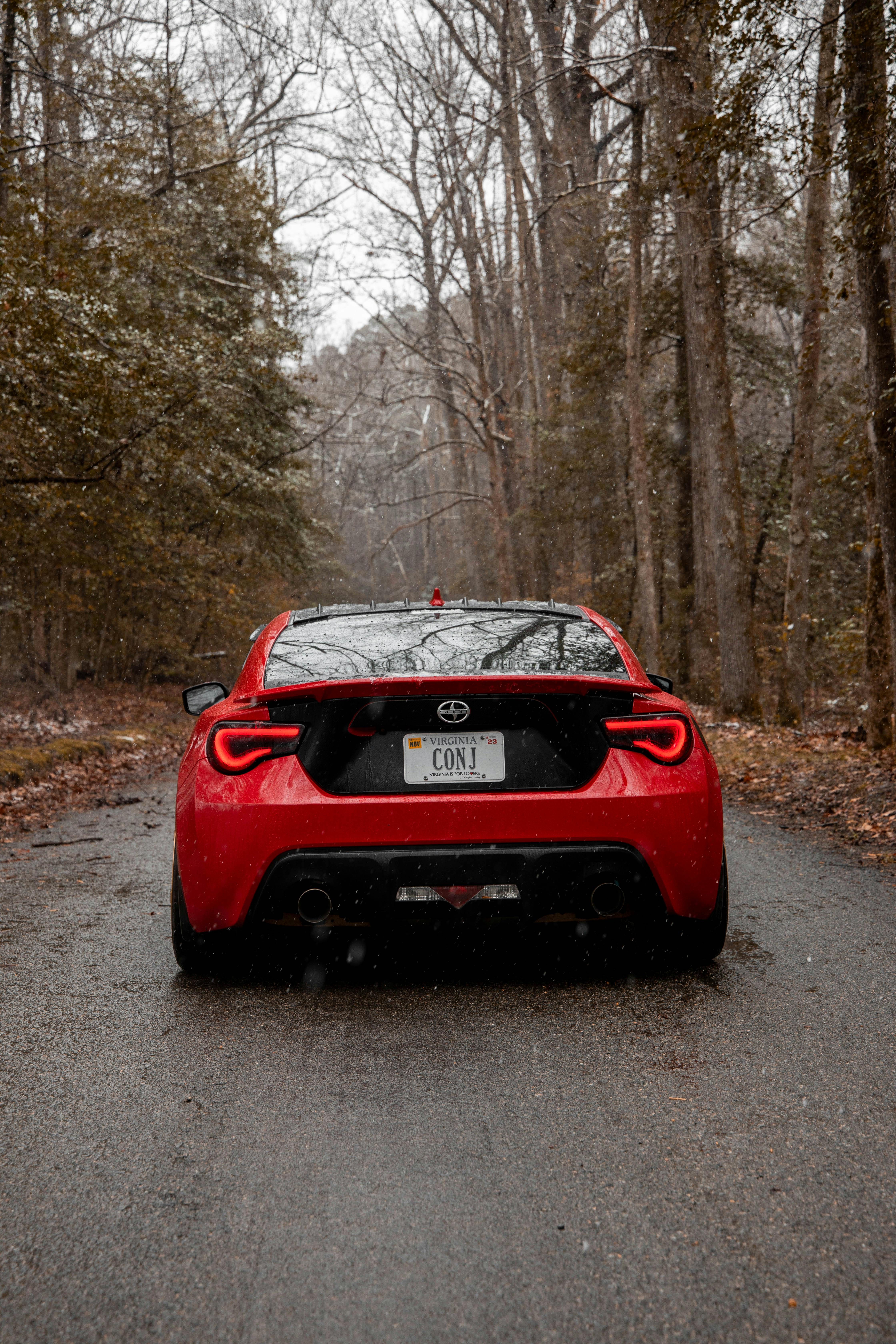 Back View of a Red Car · Free Stock Photo