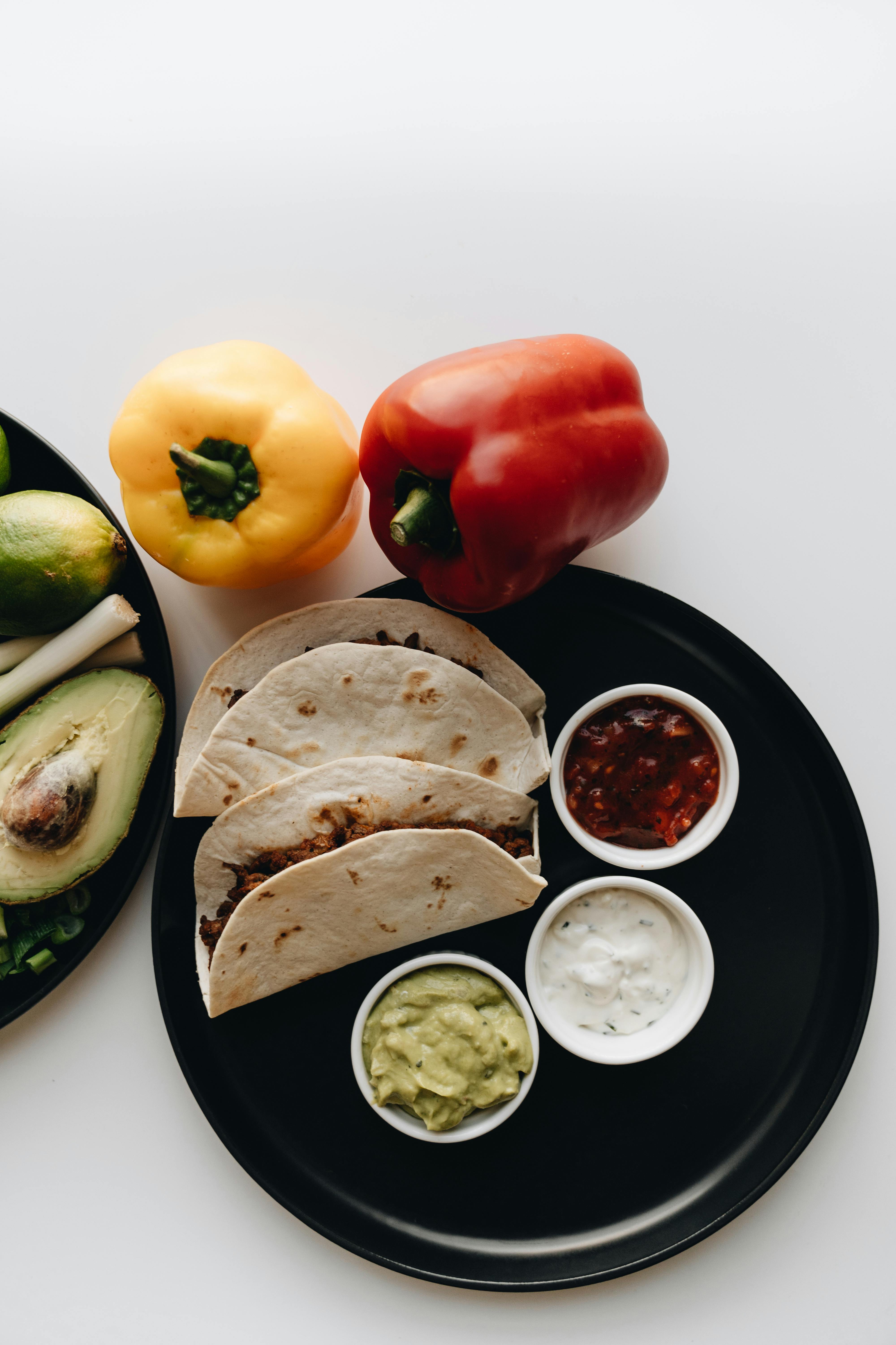 Top View of Tacos on a Plate · Free Stock Photo