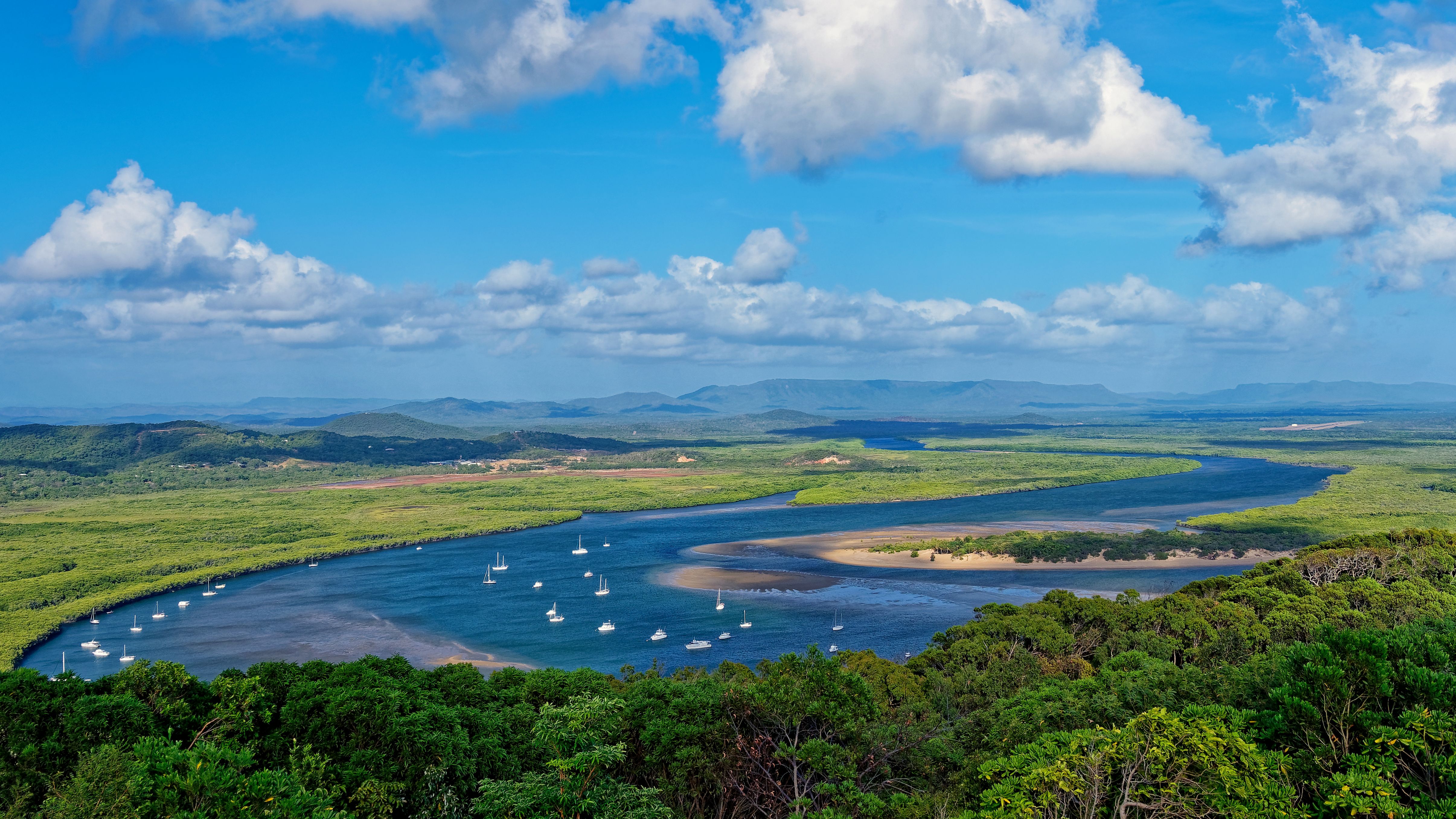 Aerial View of Noosa Heads with Sailboats · Free Stock Photo