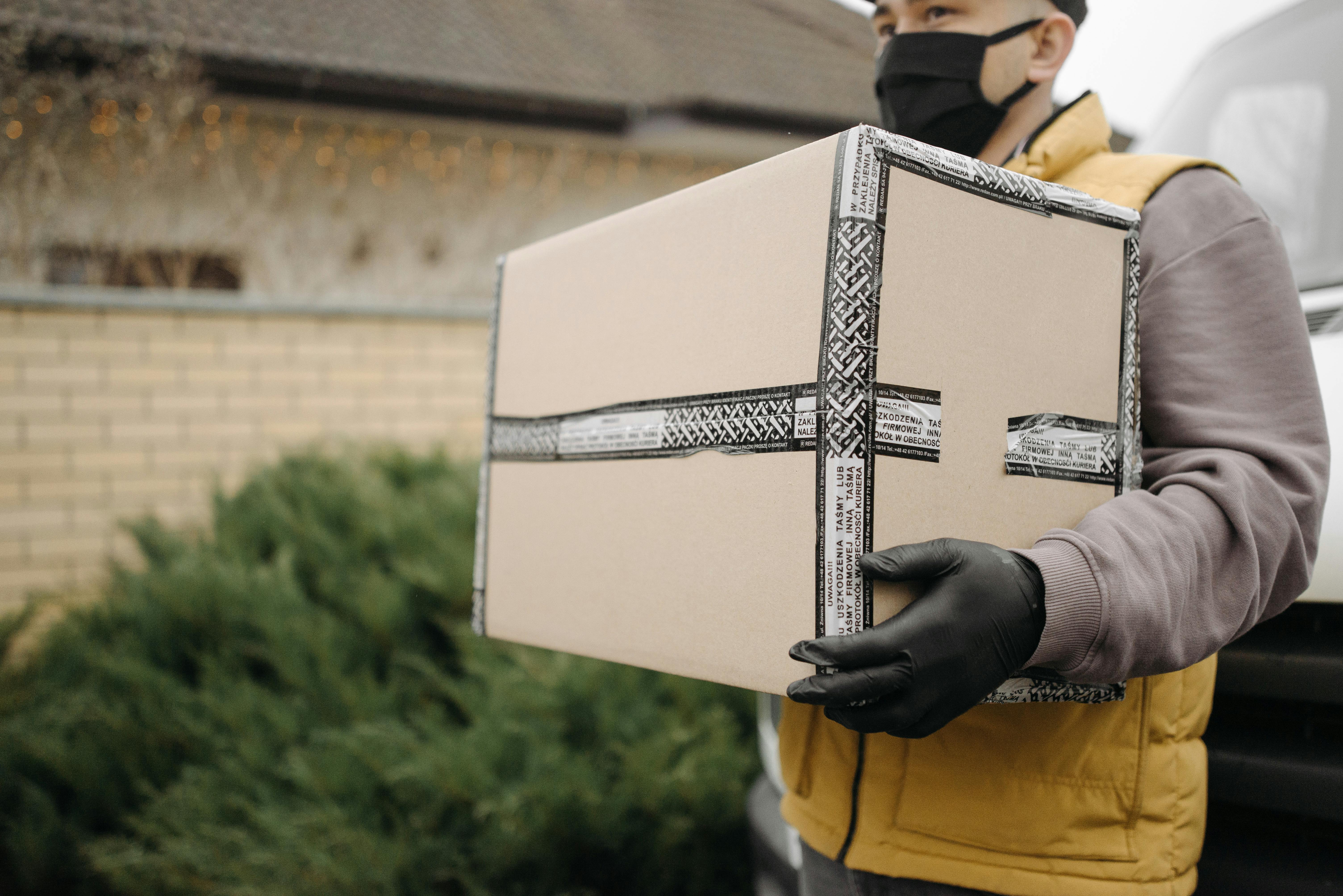 Man Delivering a Box · Free Stock Photo
