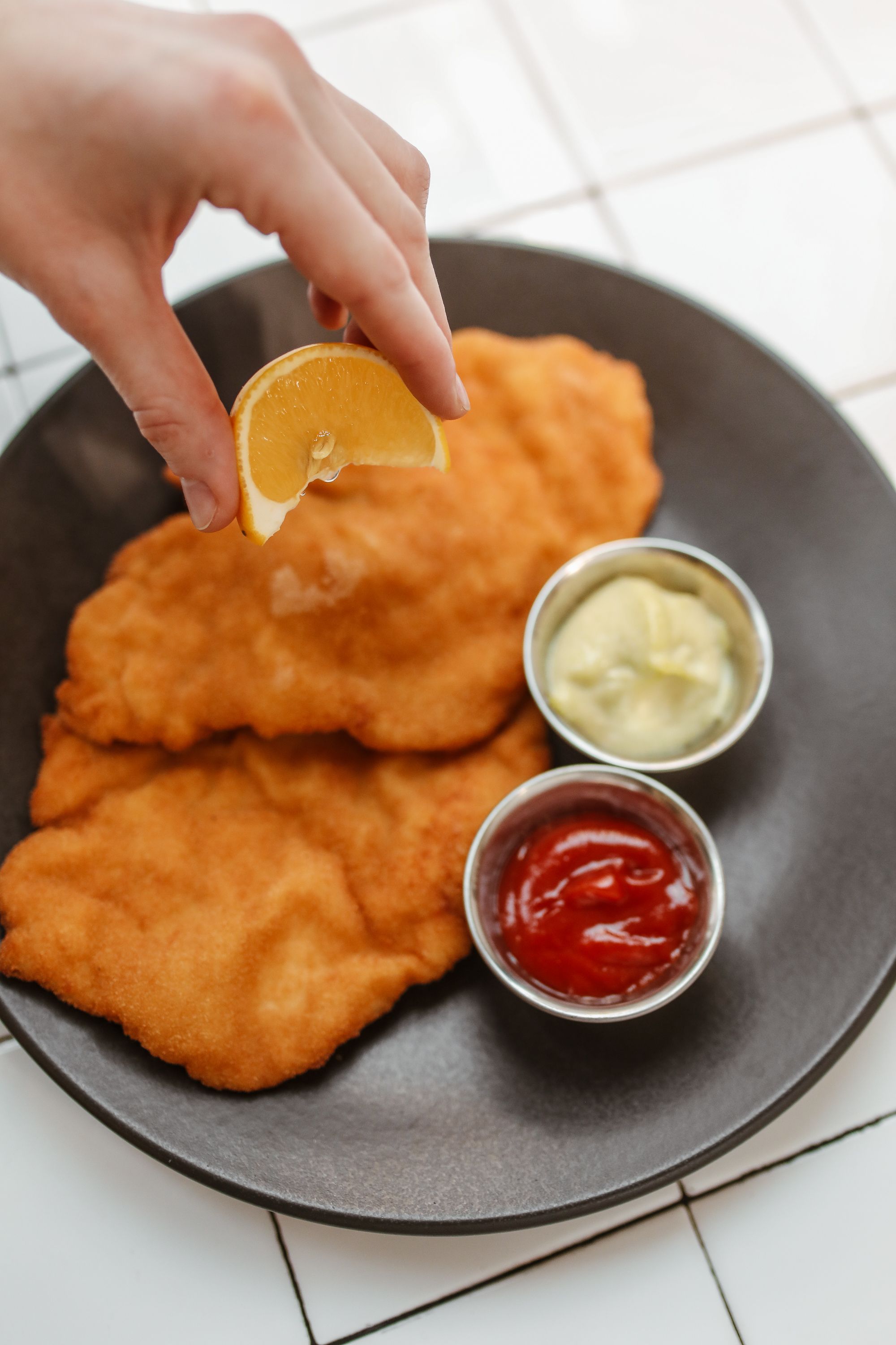 A Serving of Deep Fried Dish with Dippings · Free Stock Photo