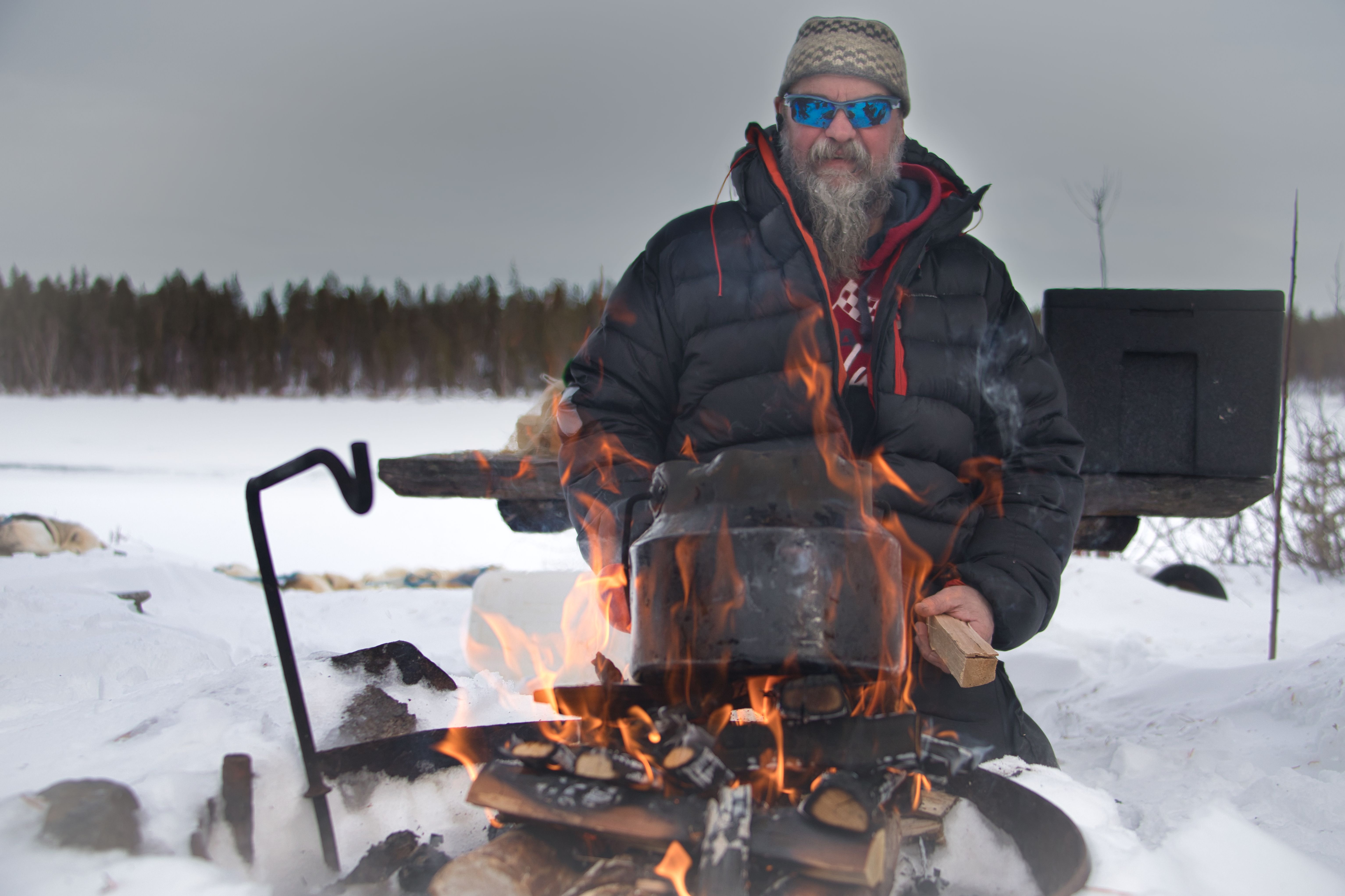A Man Near a Bonfire · Free Stock Photo