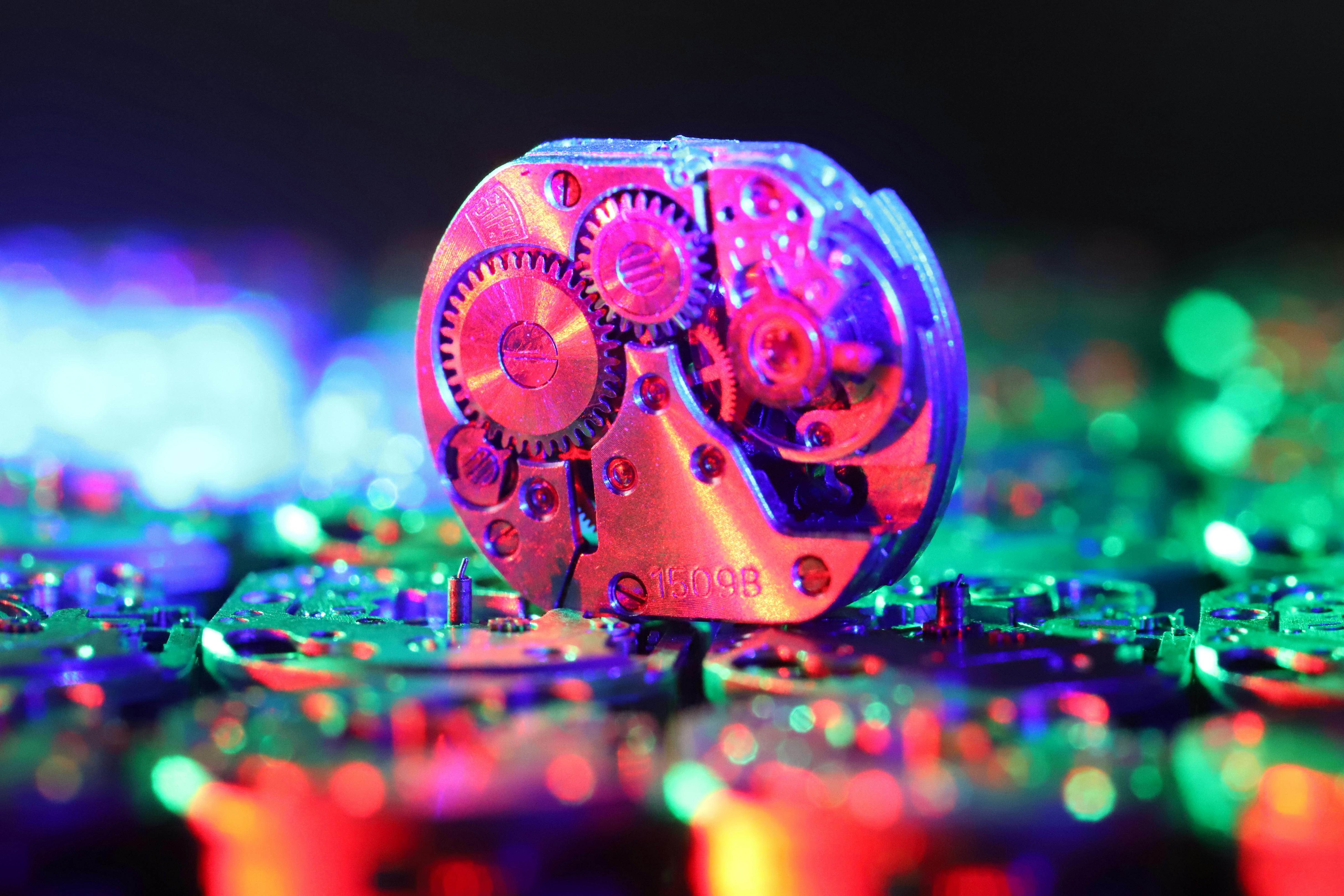 Modern clock on white wall · Free Stock Photo