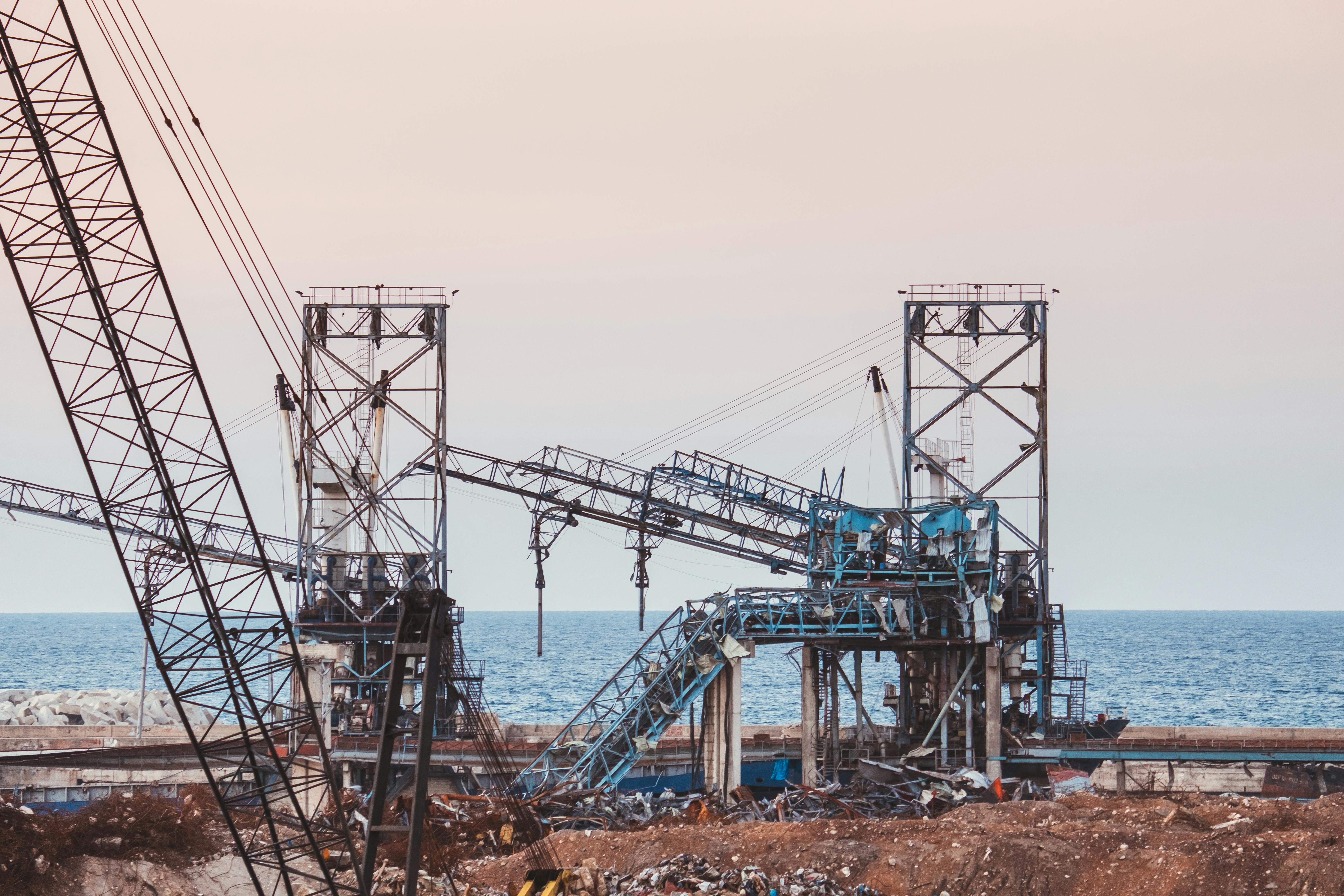 Crane Machineries on a Port · Free Stock Photo