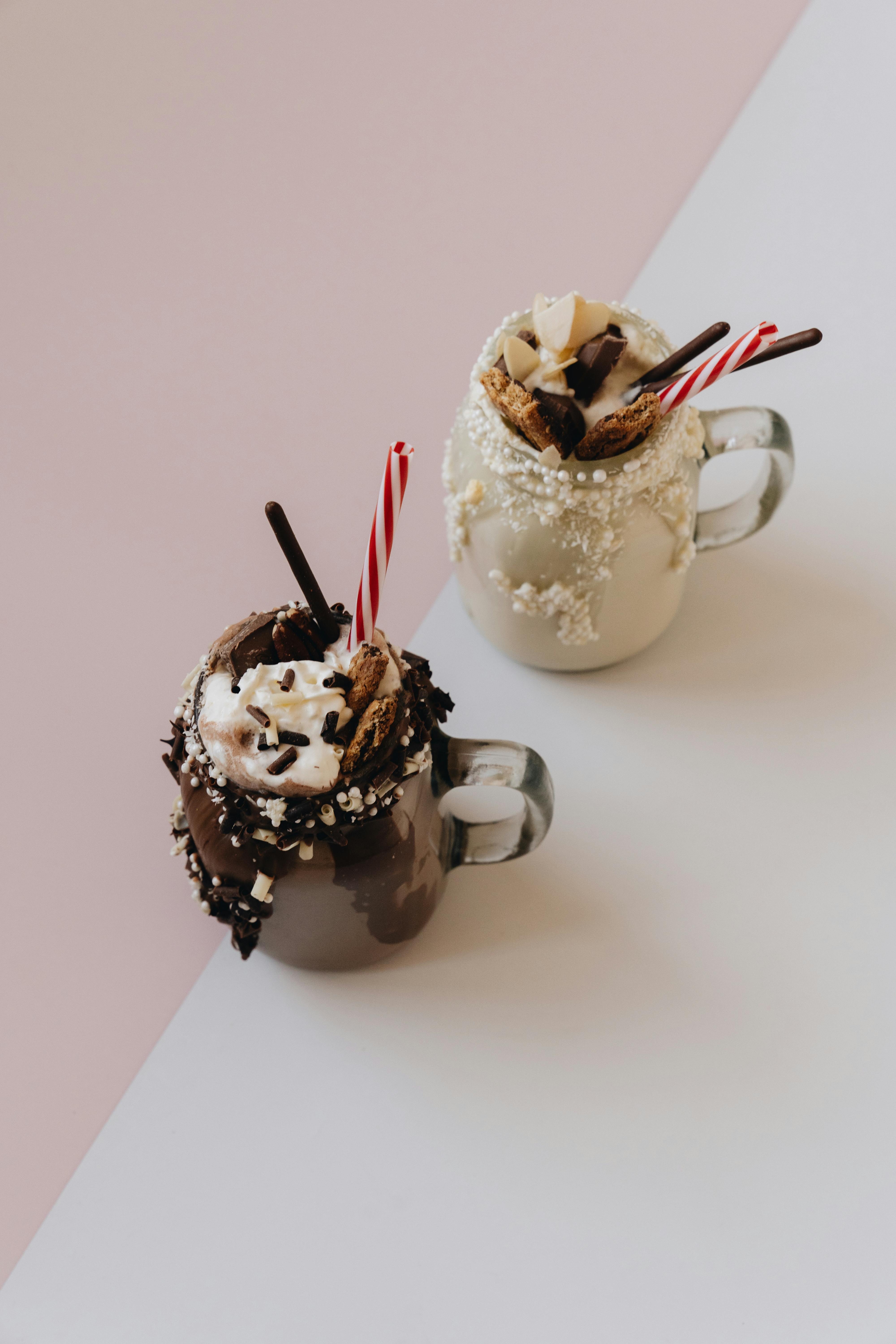 Milkshakes in Glass Mugs · Free Stock Photo
