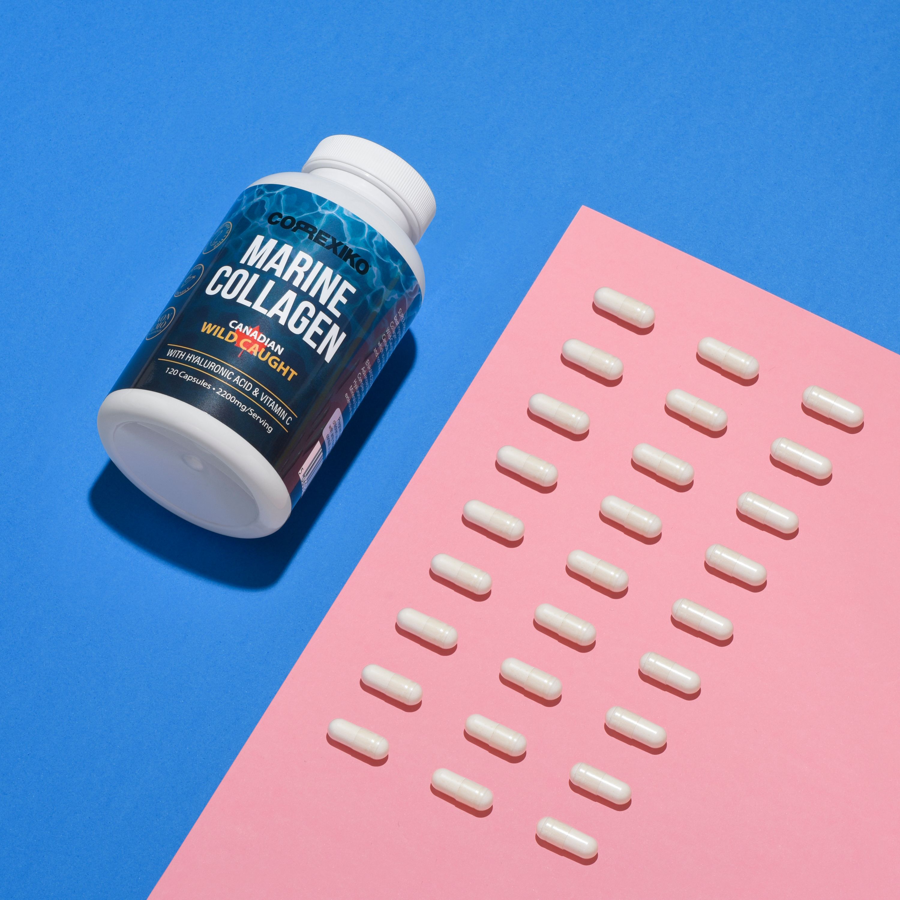 Collagen Products on Plastic Containers · Free Stock Photo