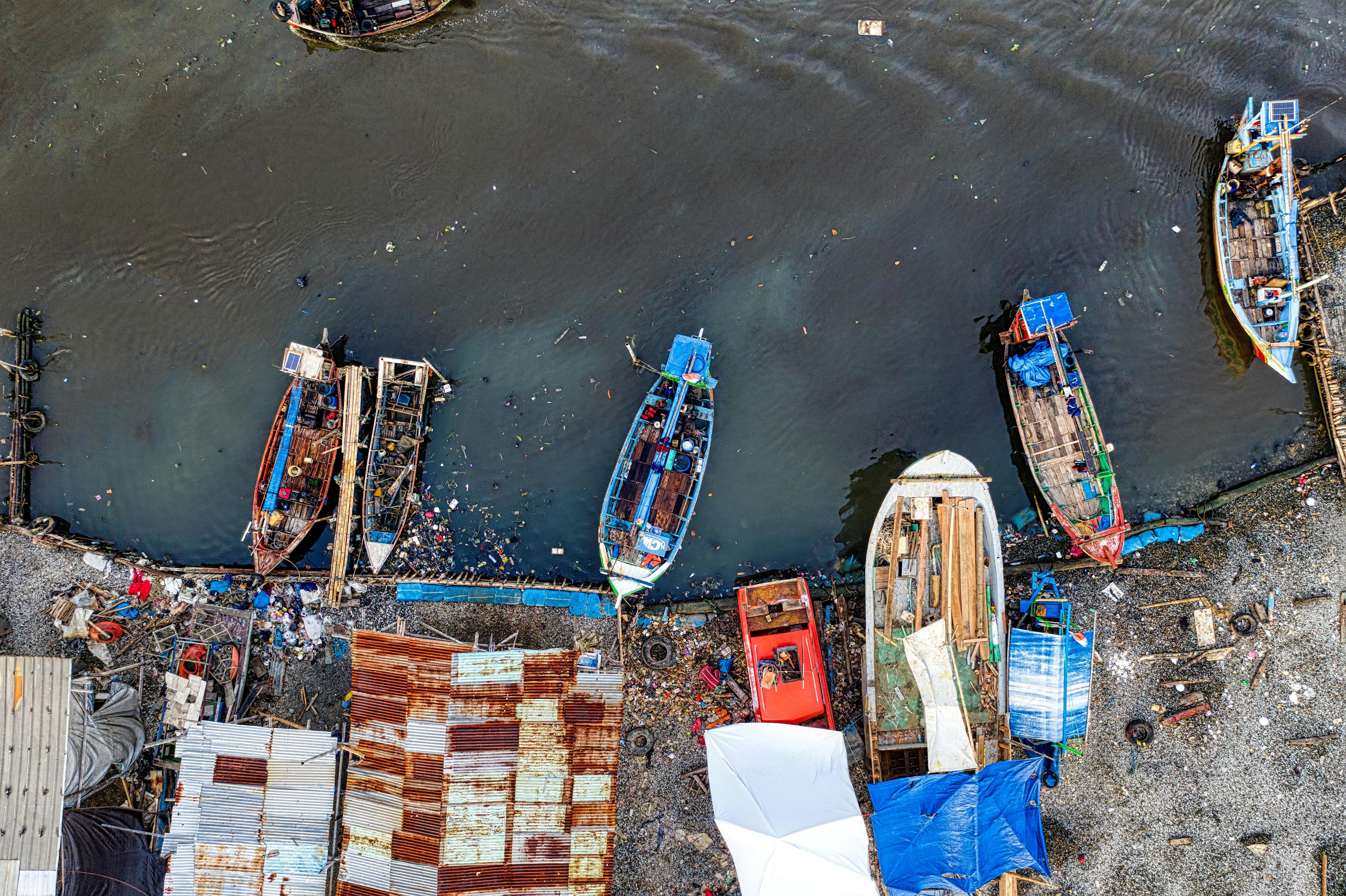 Drone Shot of a Harbor with Boats · Free Stock Photo