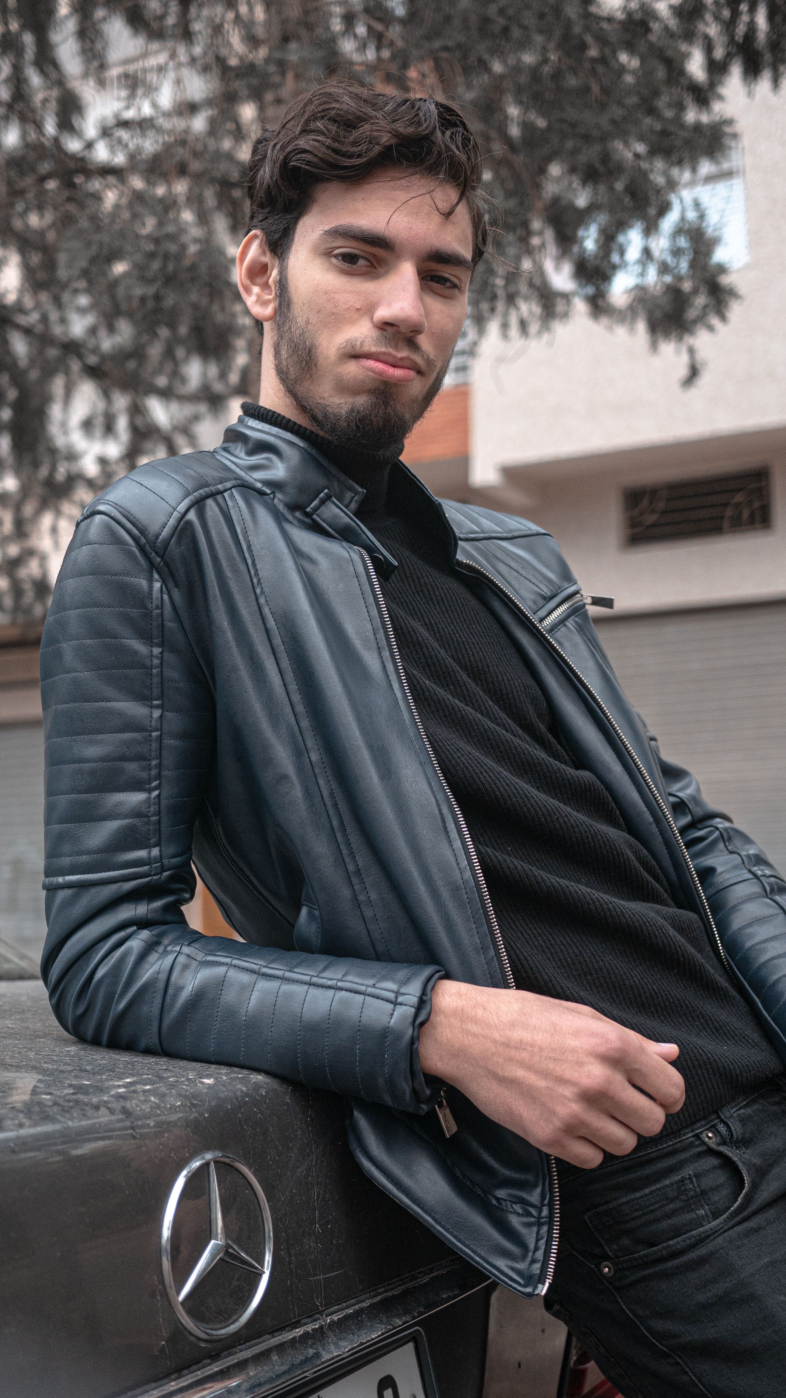 Full Shot of a Good Looking Man in Black Leather Jacket · Free Stock Photo