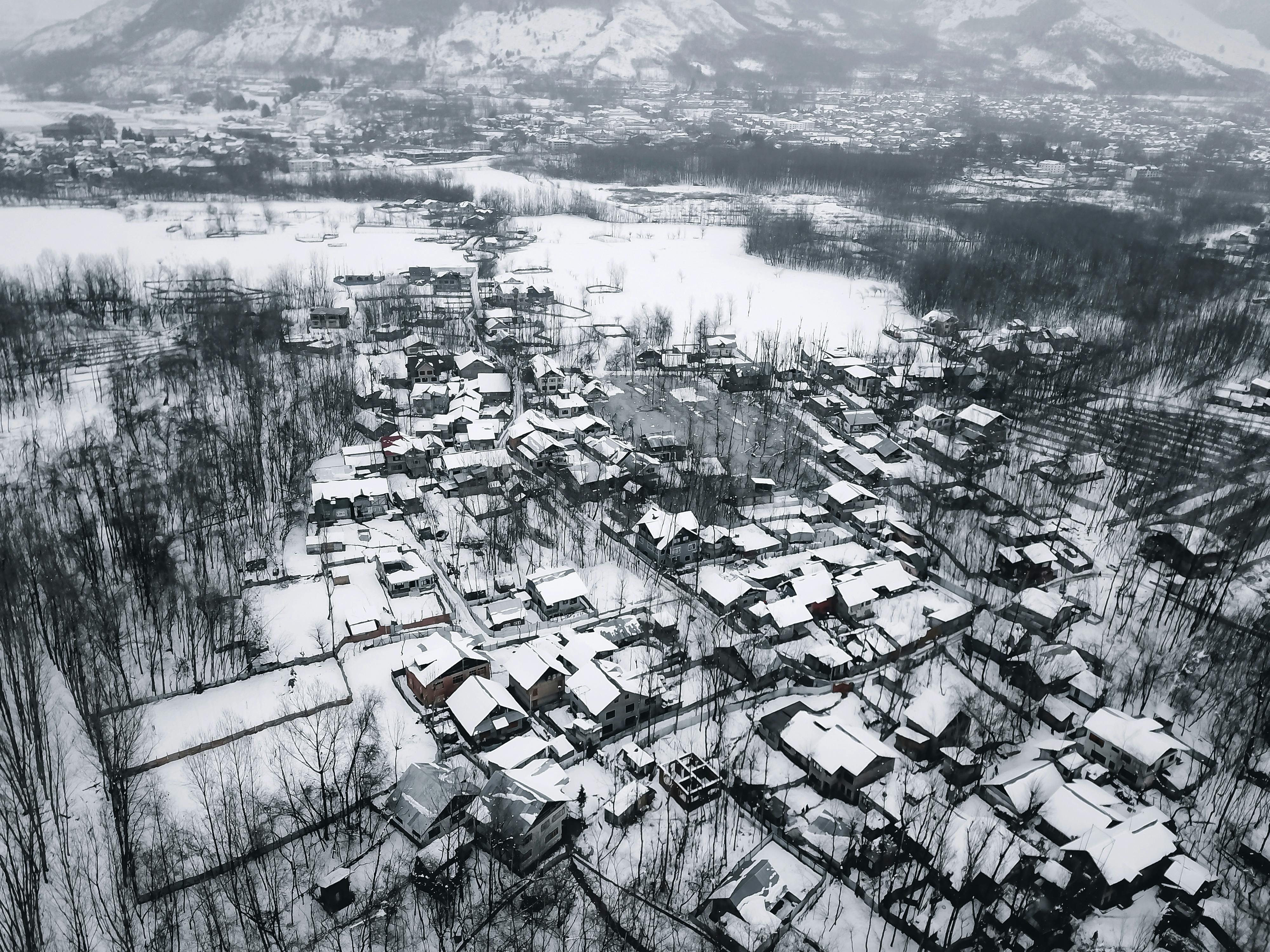 Buildings Covered in Snow · Free Stock Photo