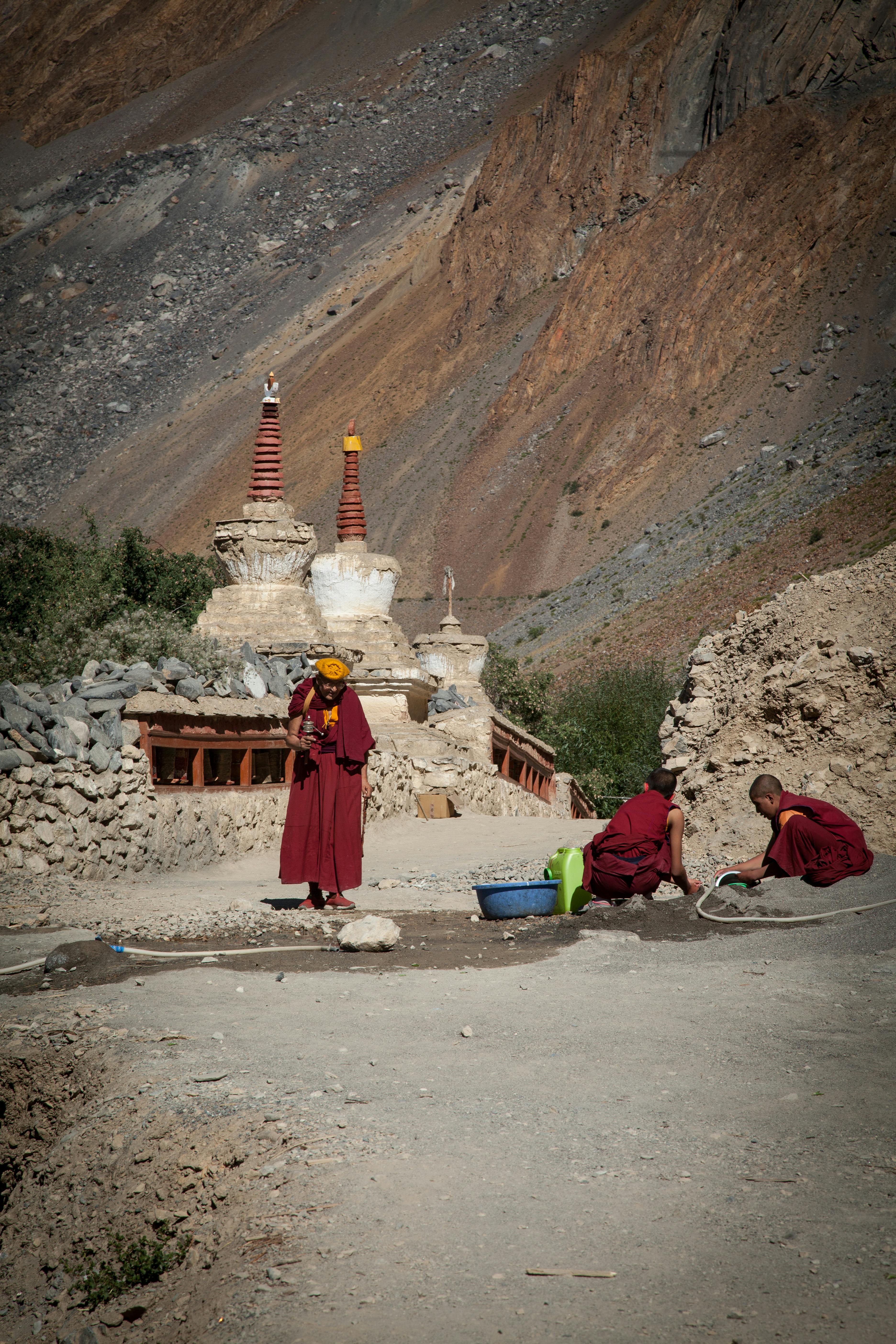 Buddhist Monks Doing Manual Work · Free Stock Photo