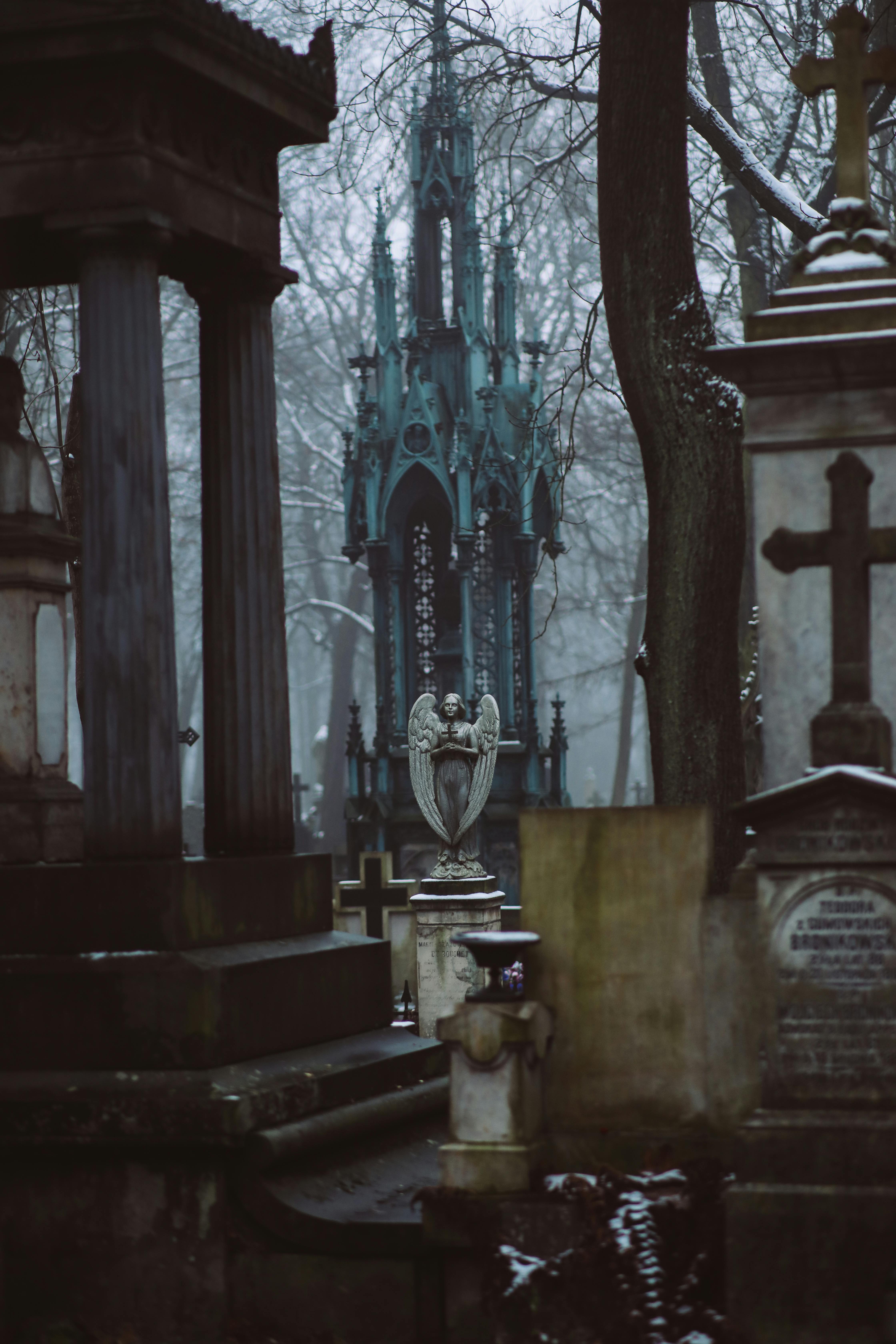 A Scary and Foggy Cemetery · Free Stock Photo