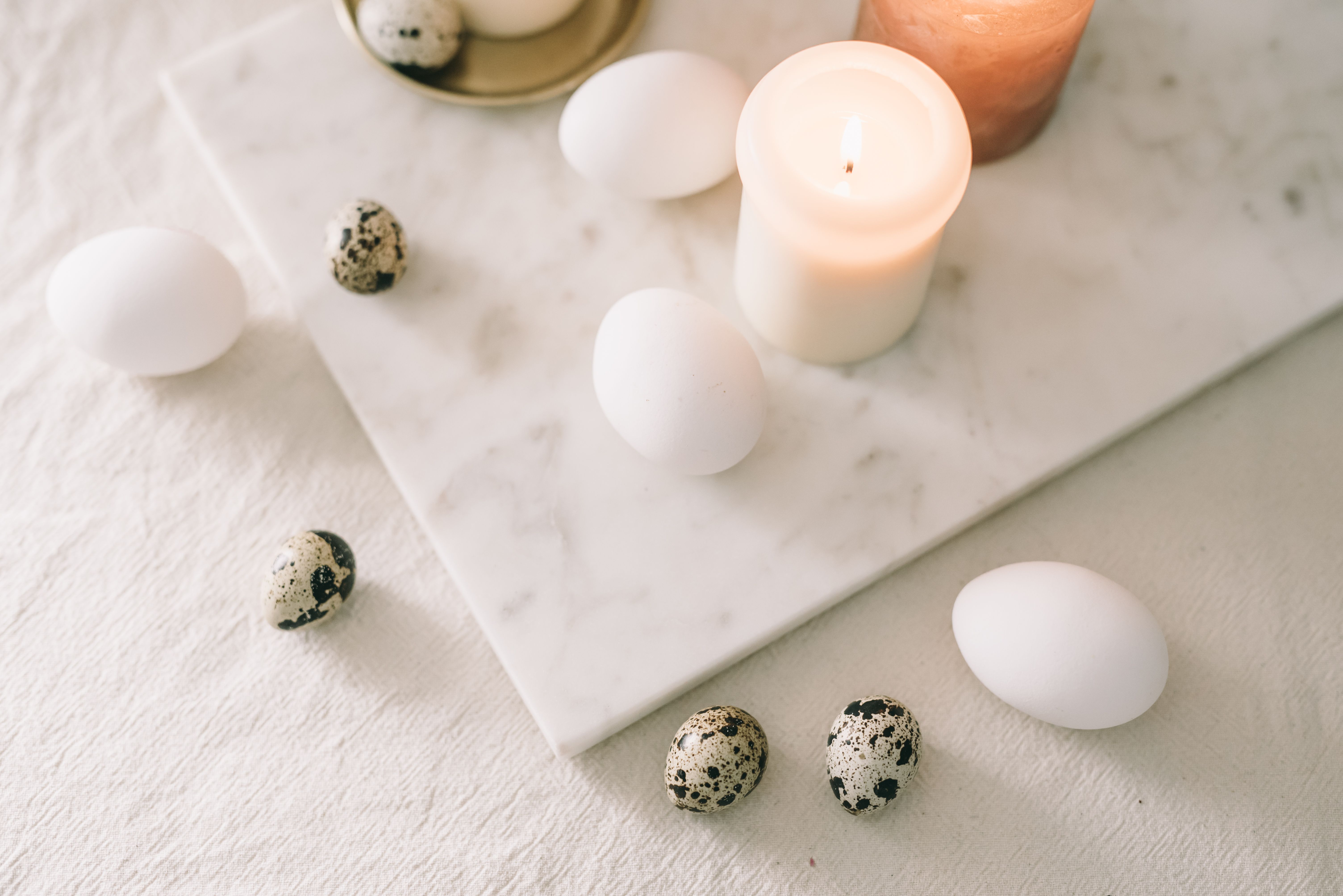 Quail Eggs and a Piece of Ginger · Free Stock Photo