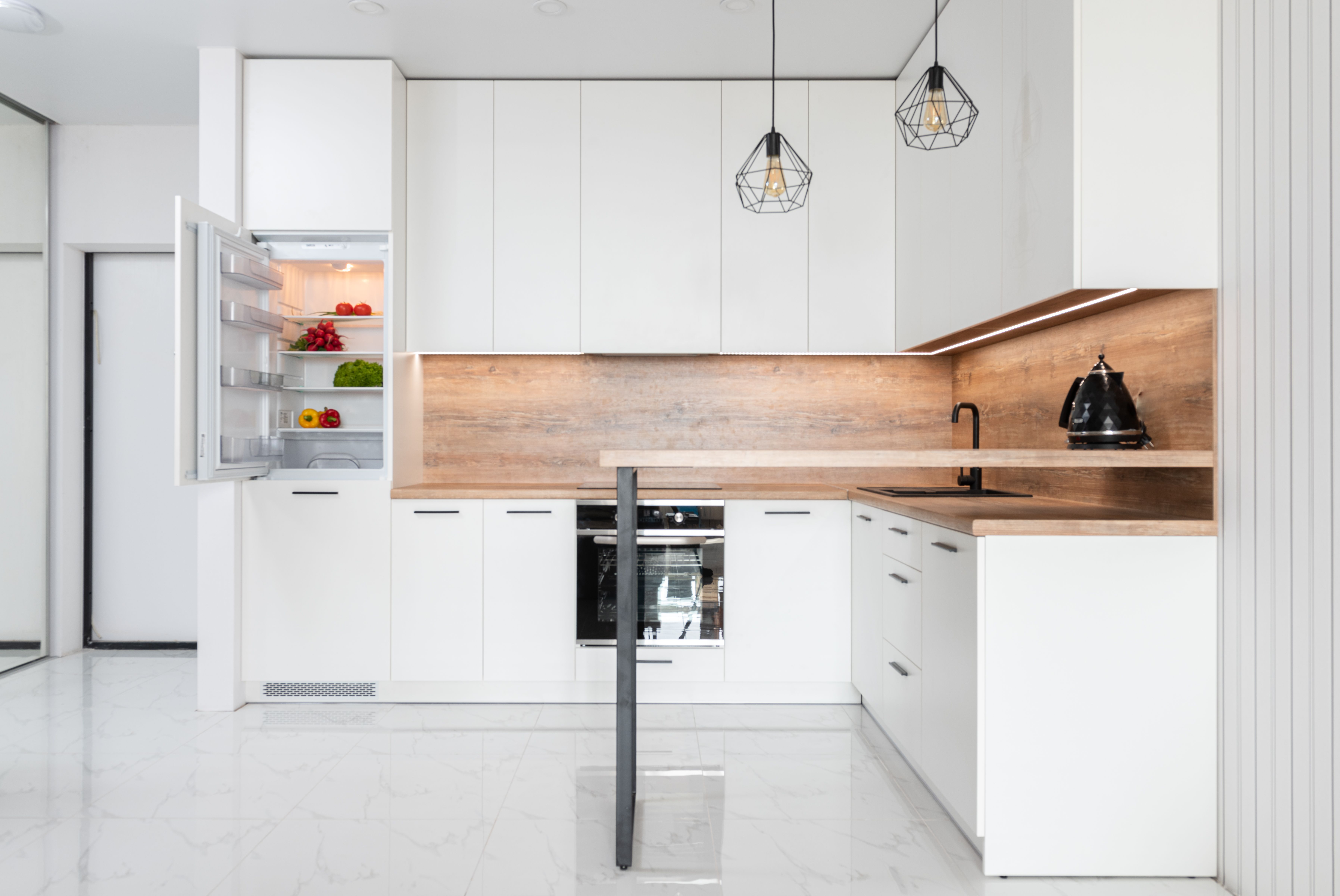 Spacious studio apartment with living room kitchen and dining area ...