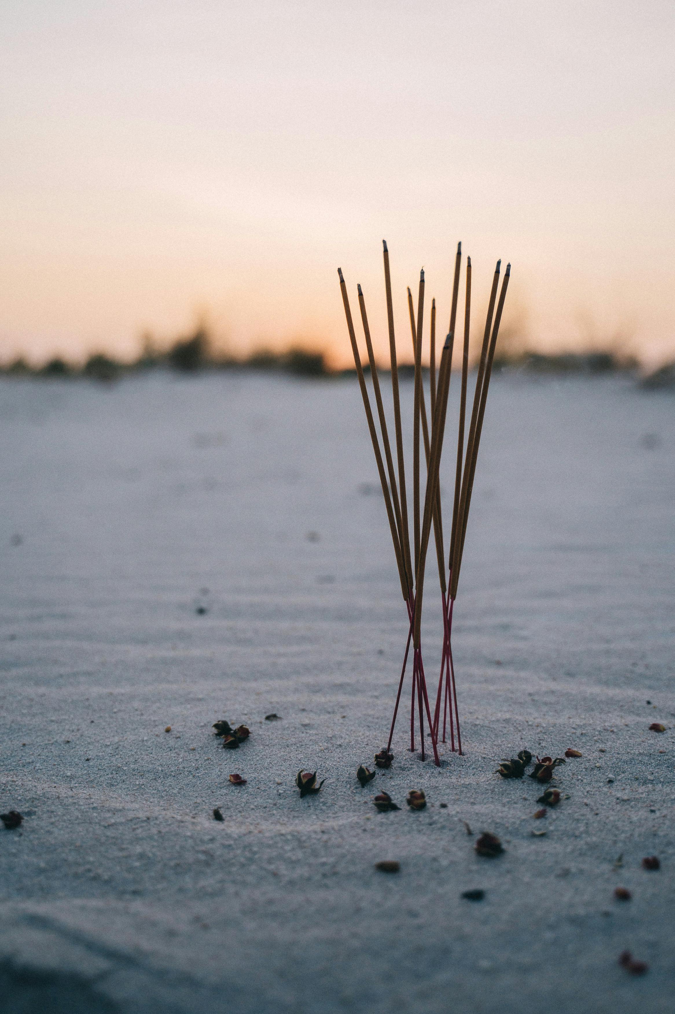 Incense Sticks Stuck in Sand · Free Stock Photo