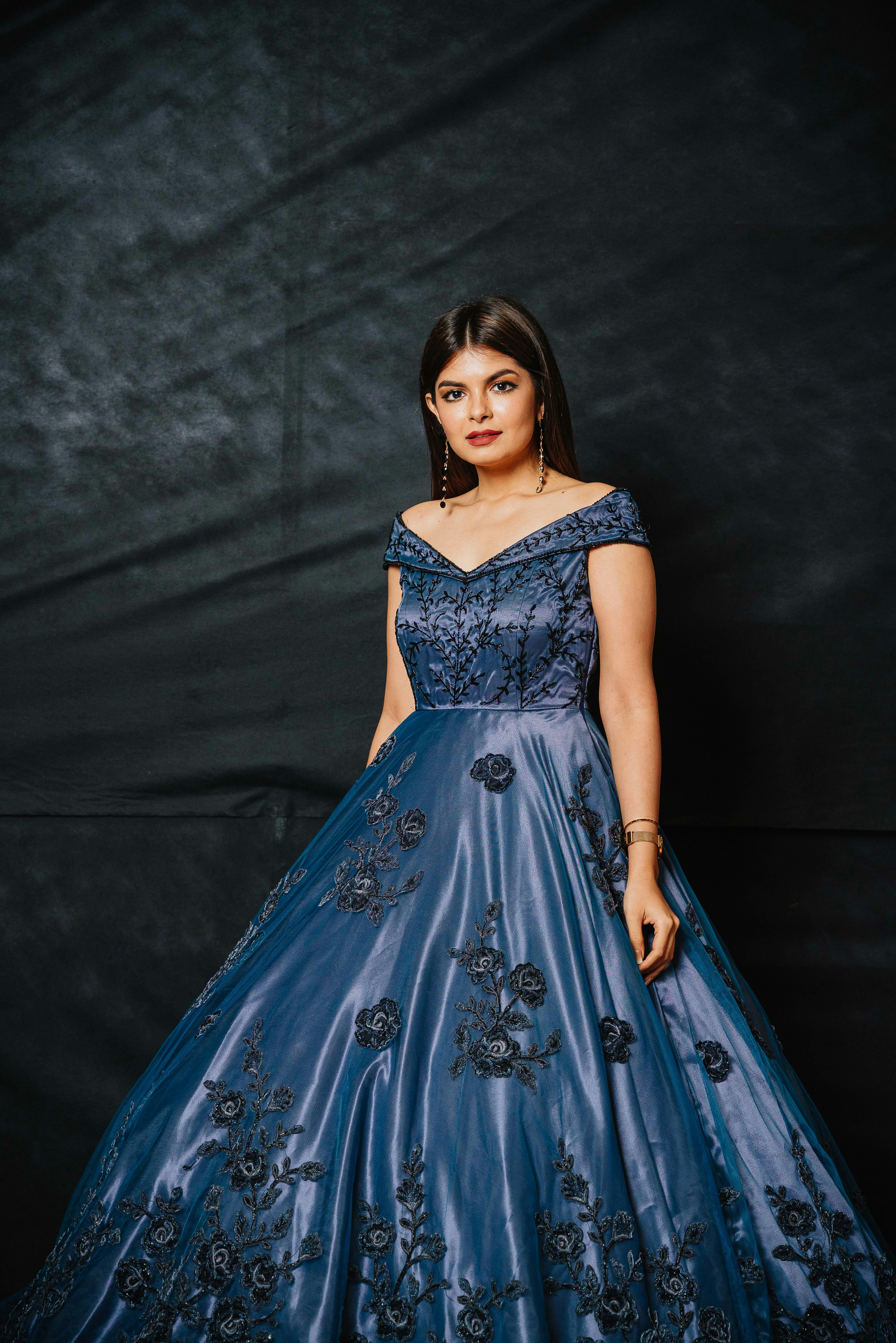Beautiful Woman in Blue Dress · Free Stock Photo