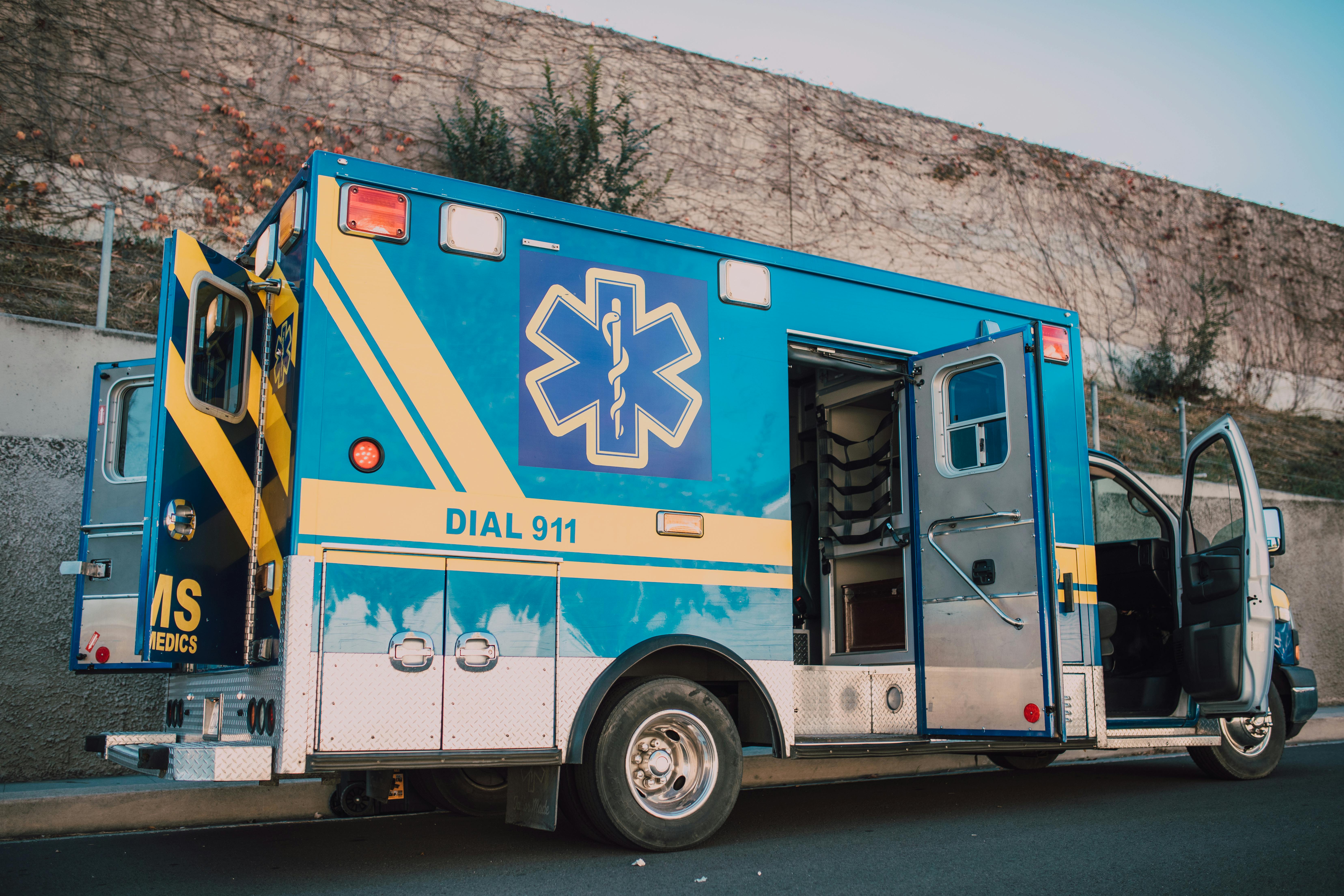 Blue and Yellow Ambulance · Free Stock Photo