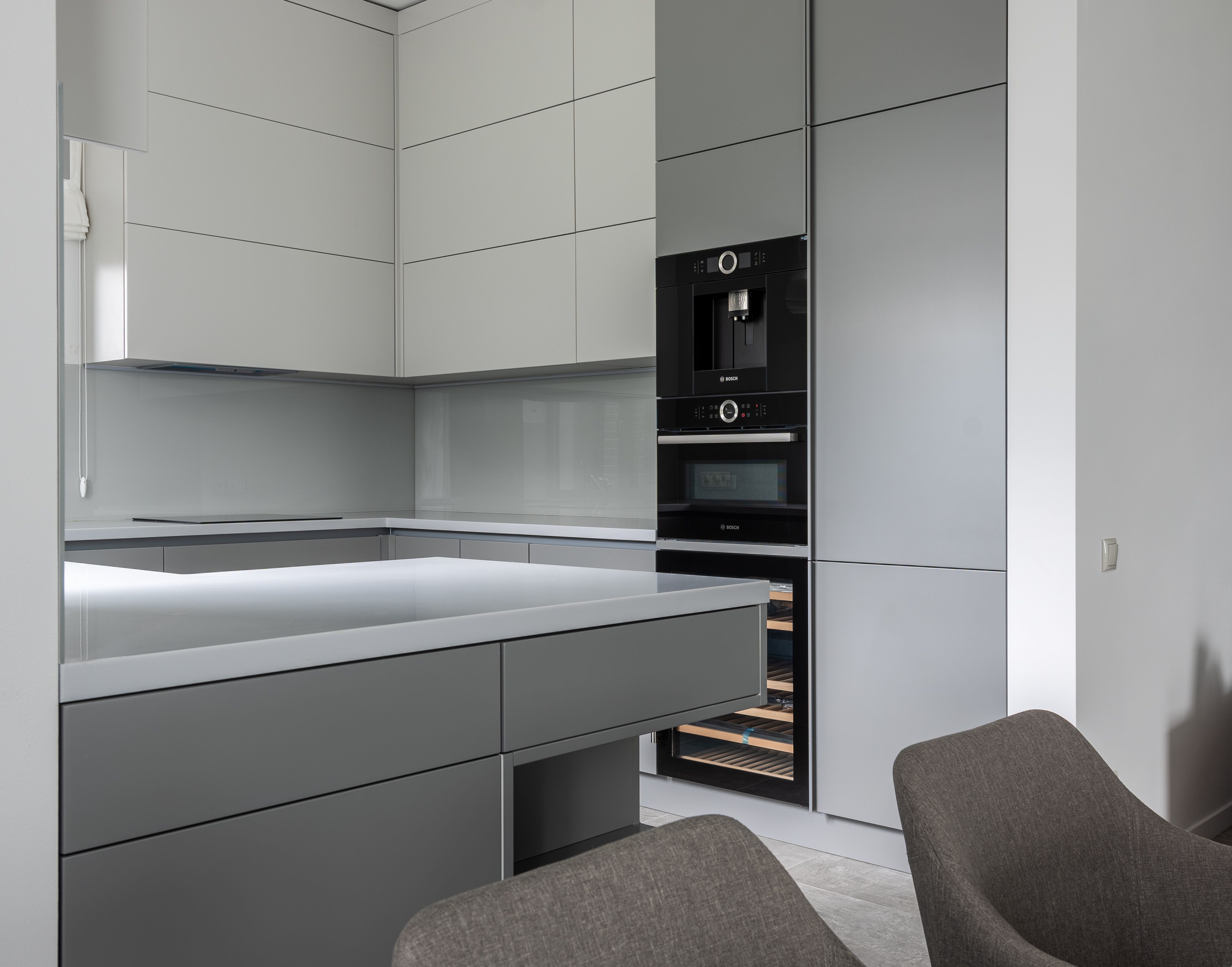 Modern interior of contemporary gray kitchen · Free Stock Photo