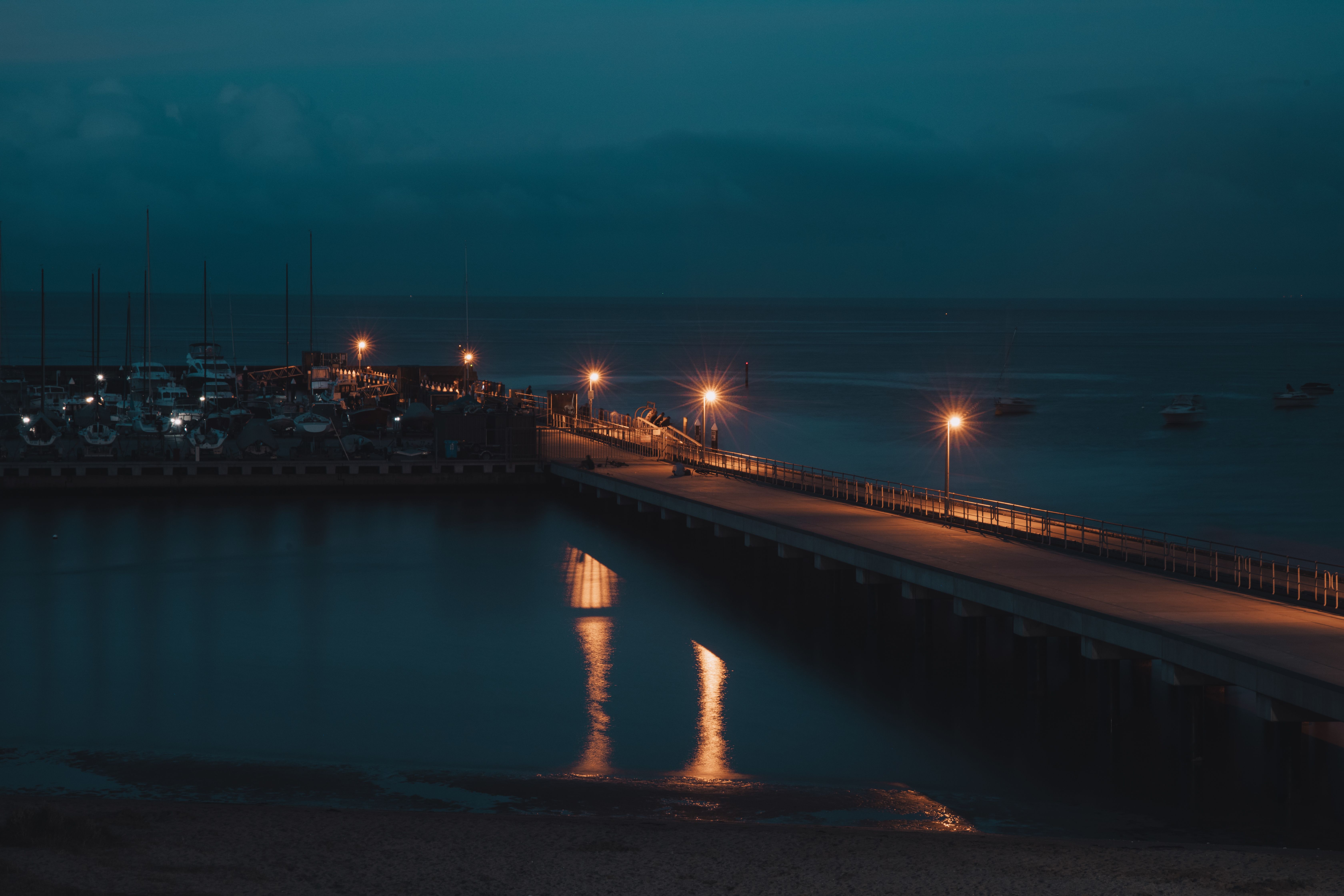 Jetty on Seashore during Night Time · Free Stock Photo