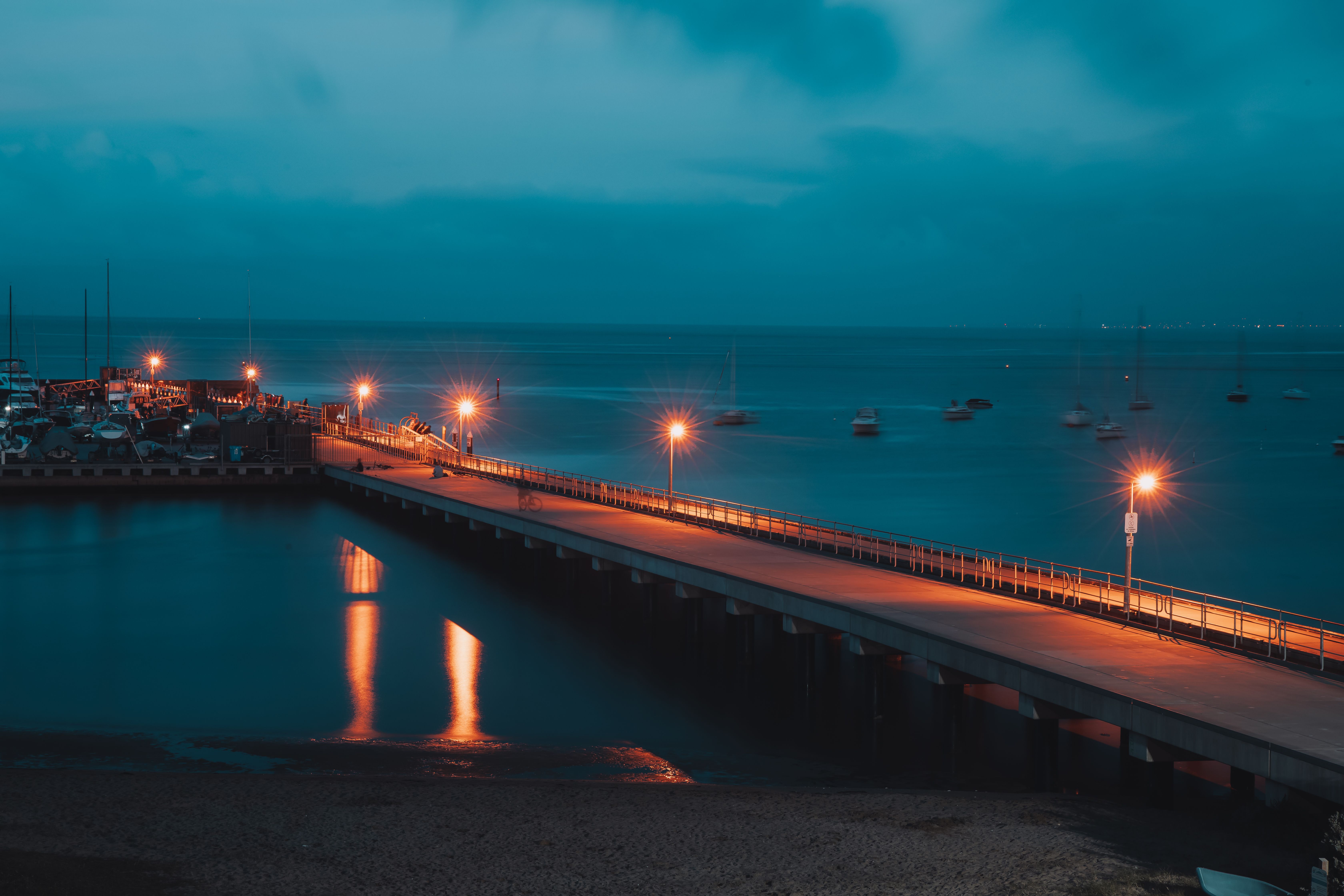 Jetty on Seashore during Night Time · Free Stock Photo