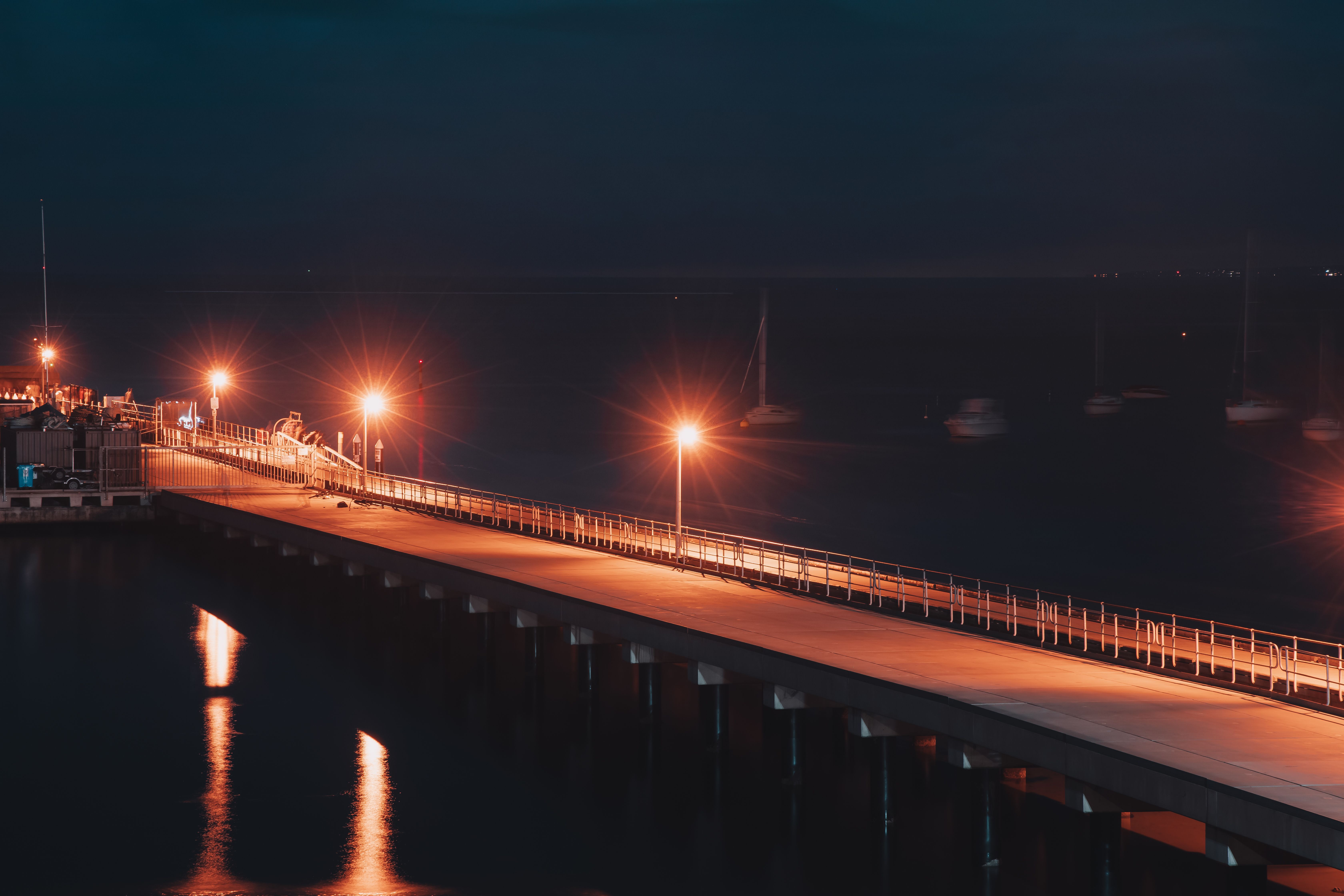 Jetty on Seashore during Night Time · Free Stock Photo