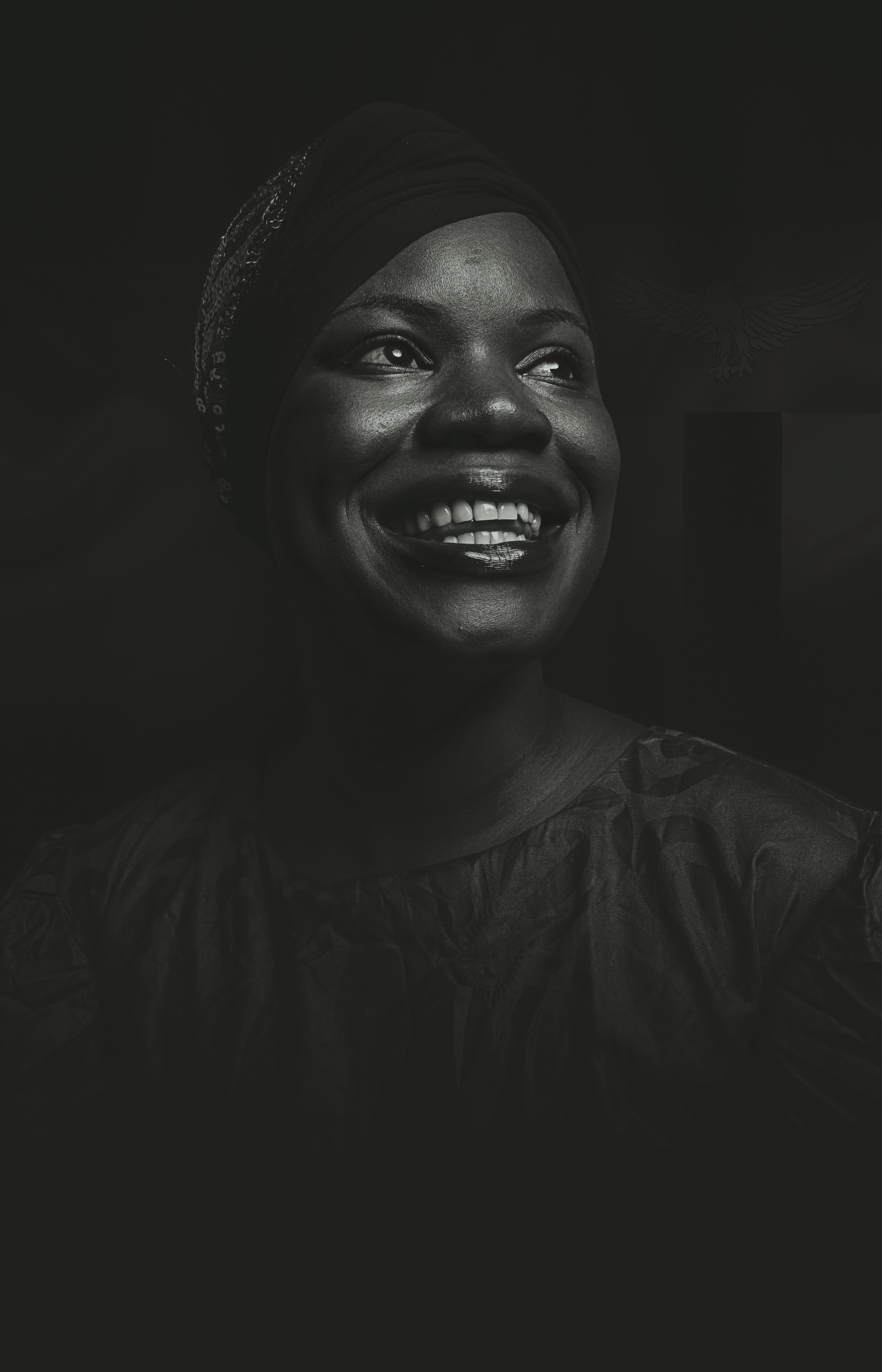 Grayscale Photo of Smiling Woman · Free Stock Photo