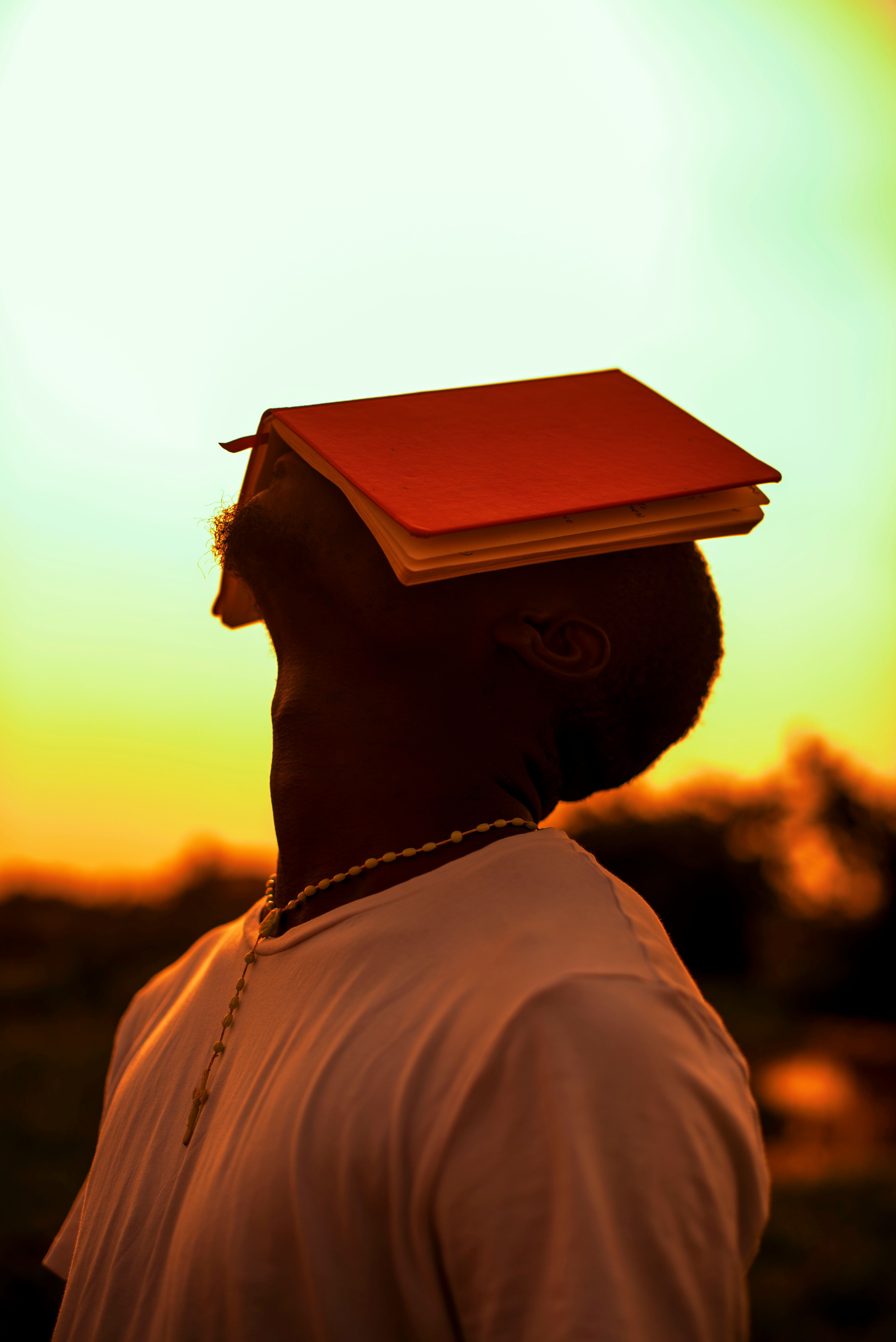 Man in White Shirt with a Book on His Face · Free Stock Photo