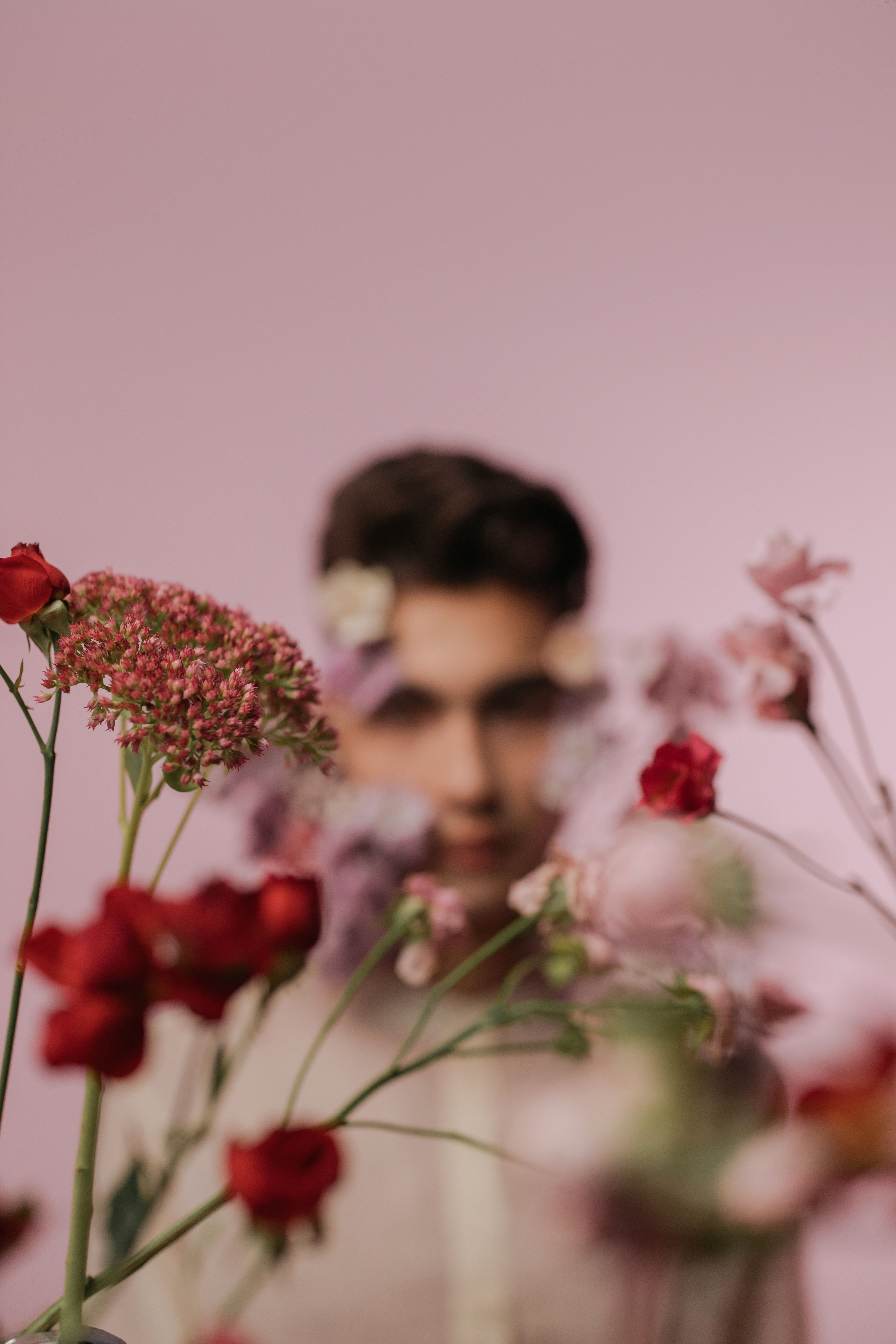 The Person Behind the Flowers · Free Stock Photo