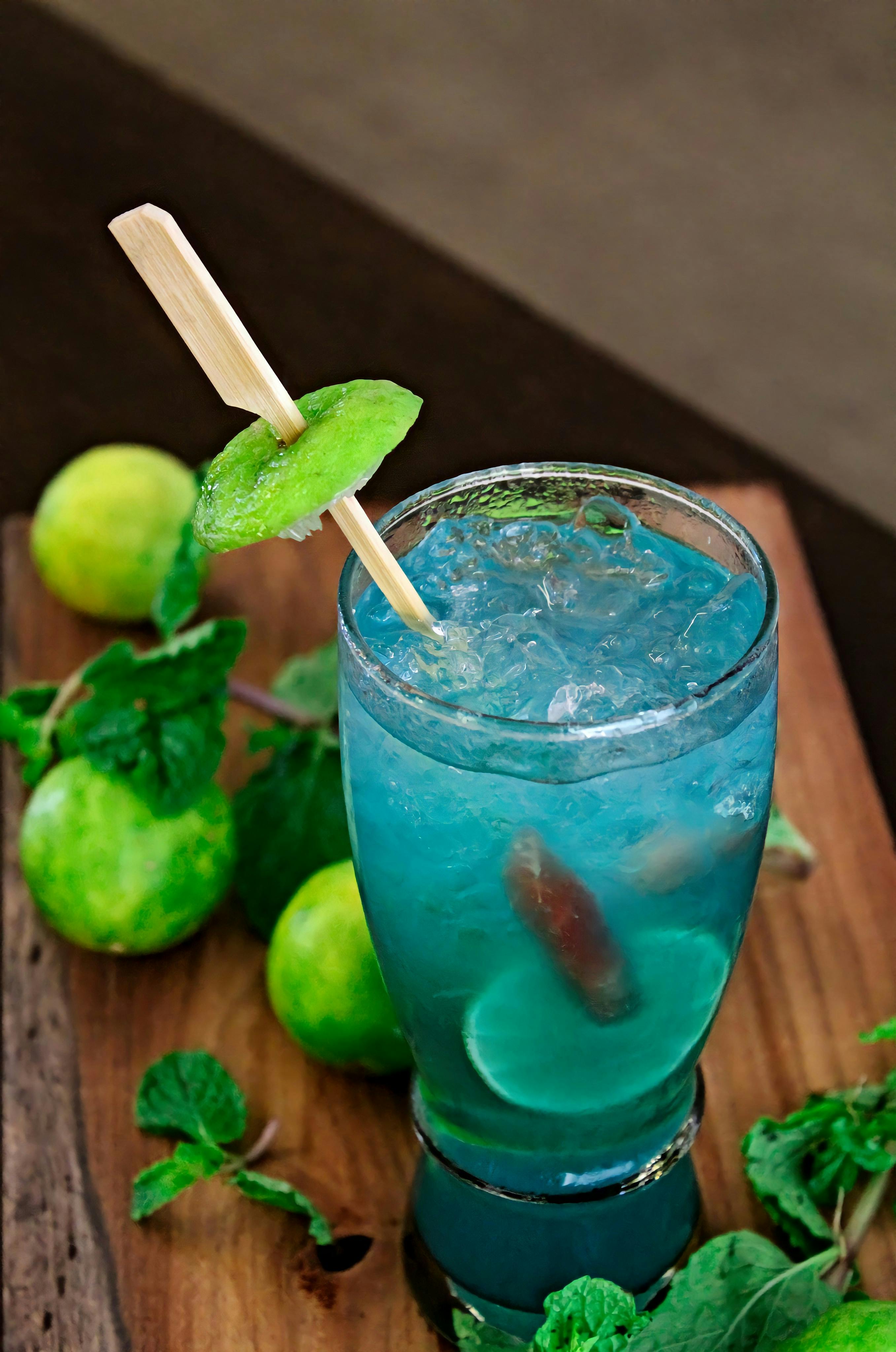 Blue Drink with Fruit · Free Stock Photo