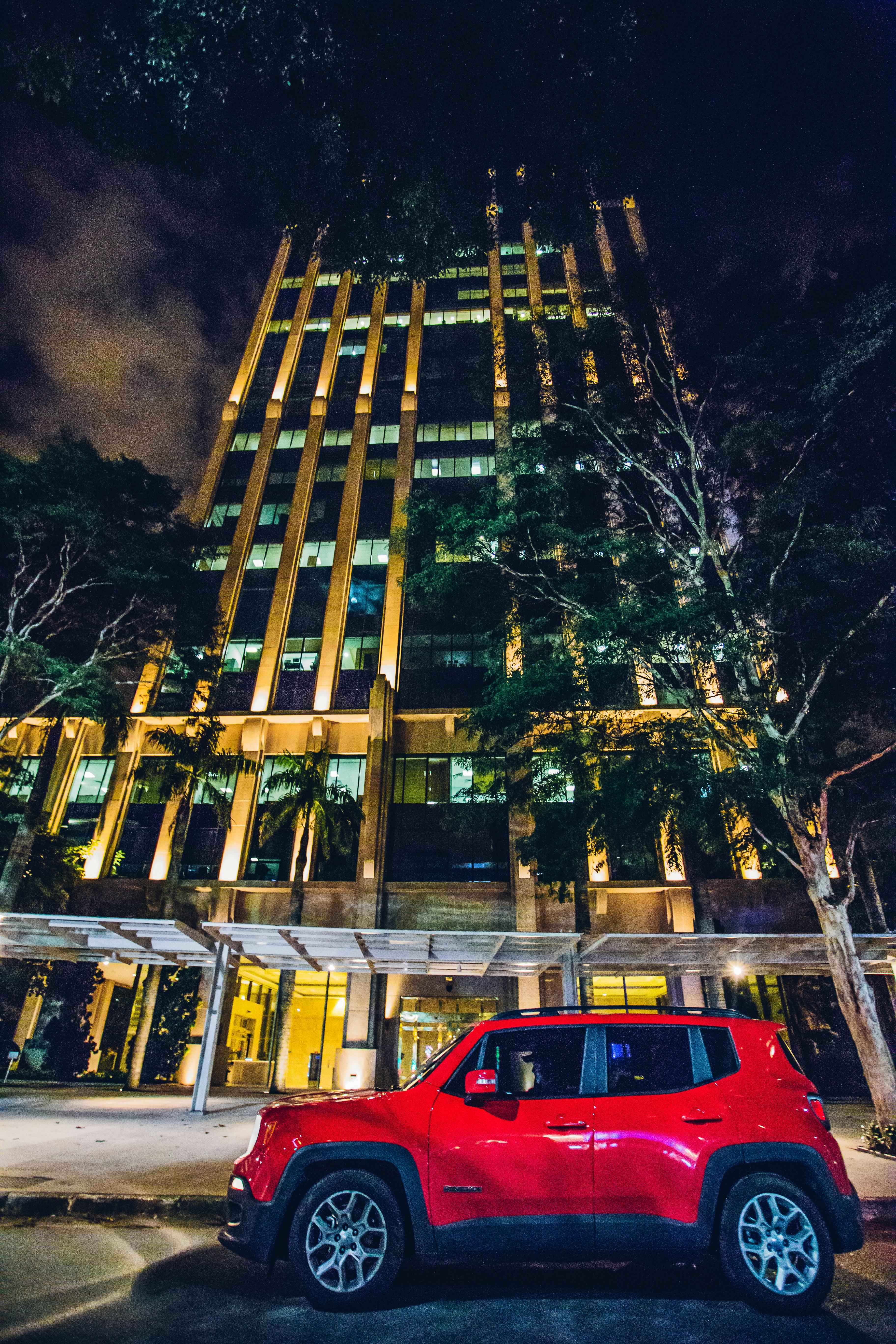 Red Car Near Tree · Free Stock Photo