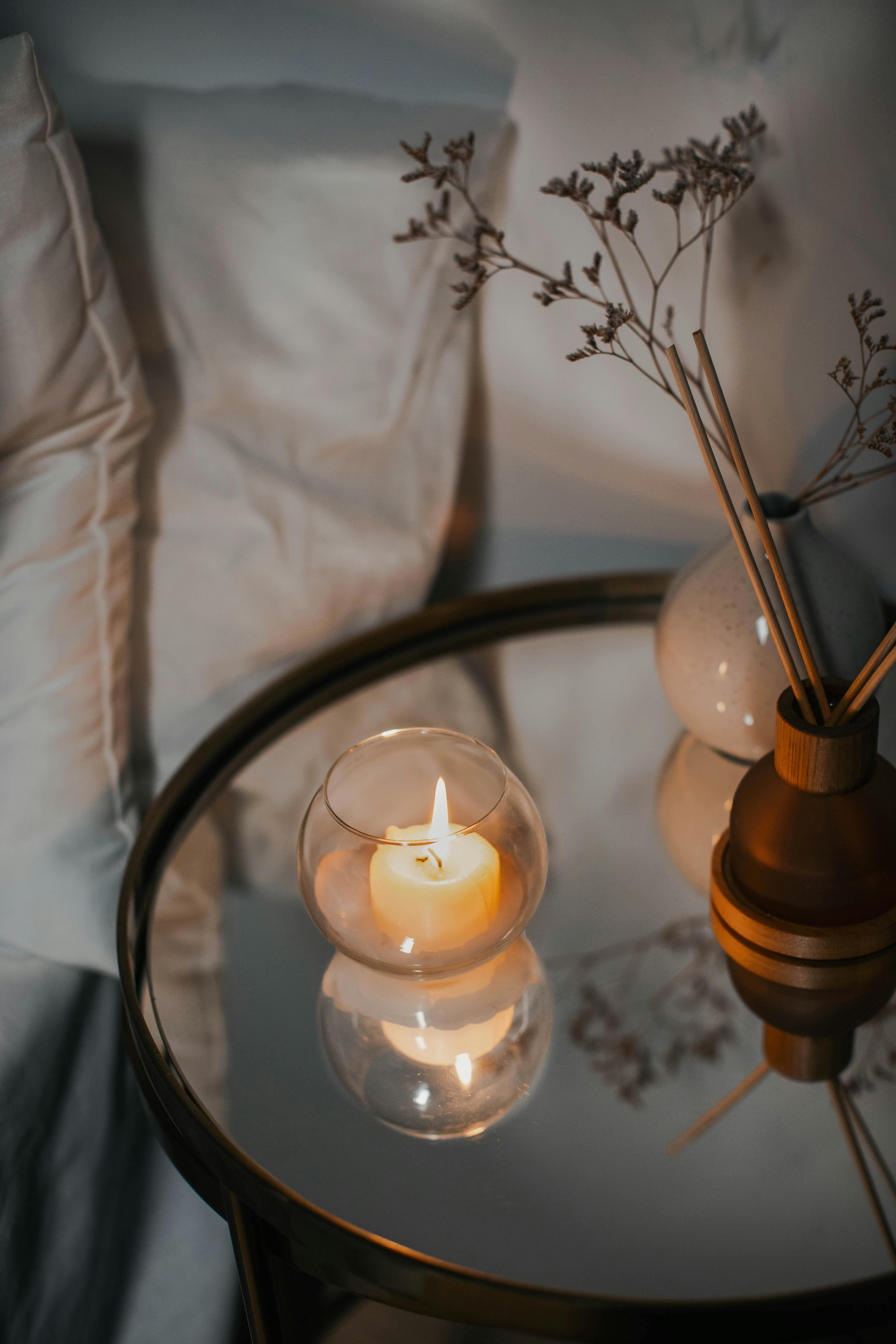 Burning Candle in Mirror · Free Stock Photo