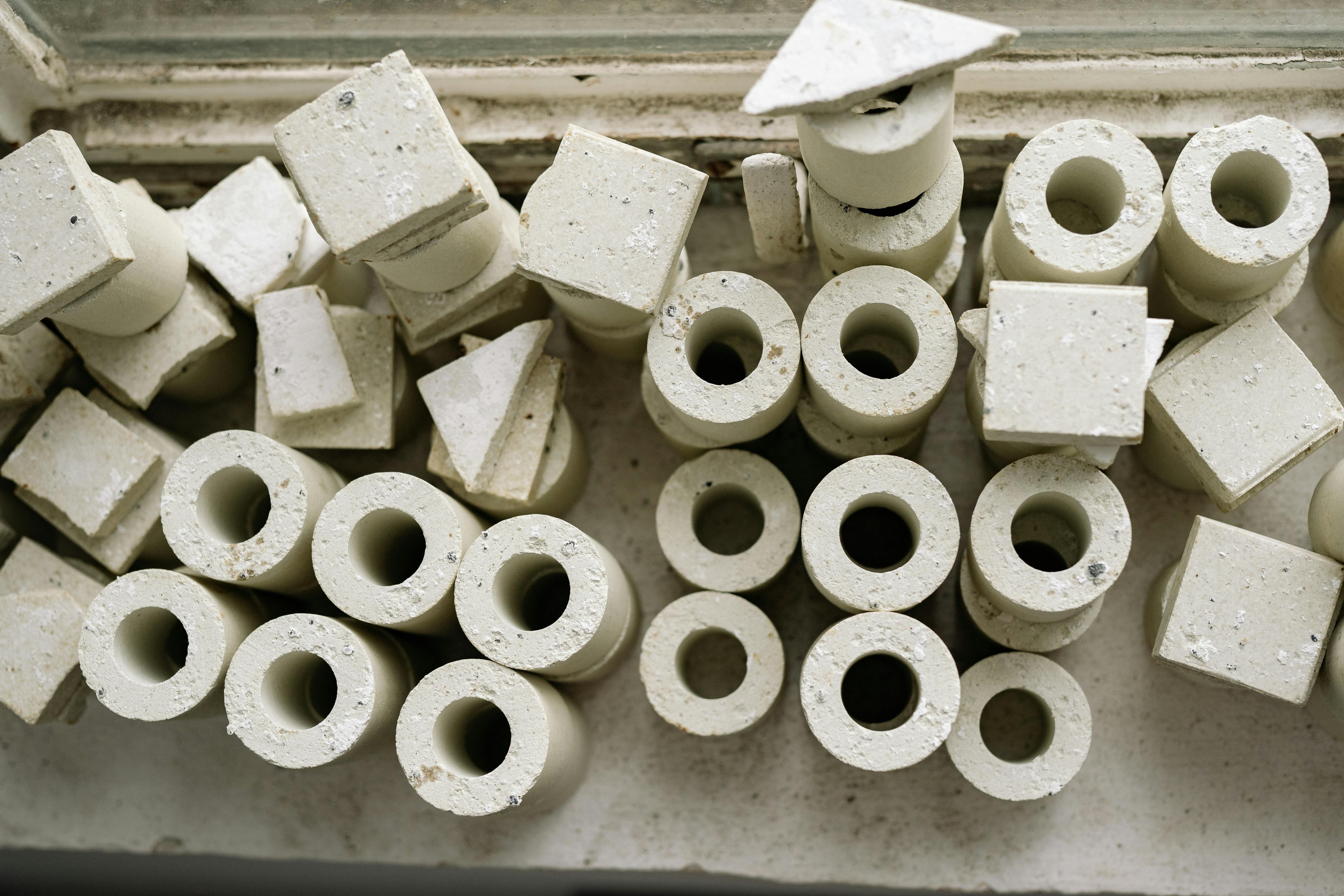 Close-Up Shot of White Clay Pots · Free Stock Photo