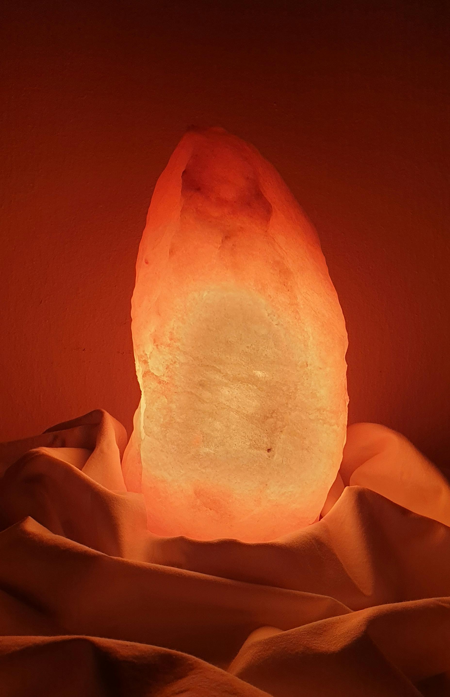 Illuminated Himalayan Salt Lamp · Free Stock Photo