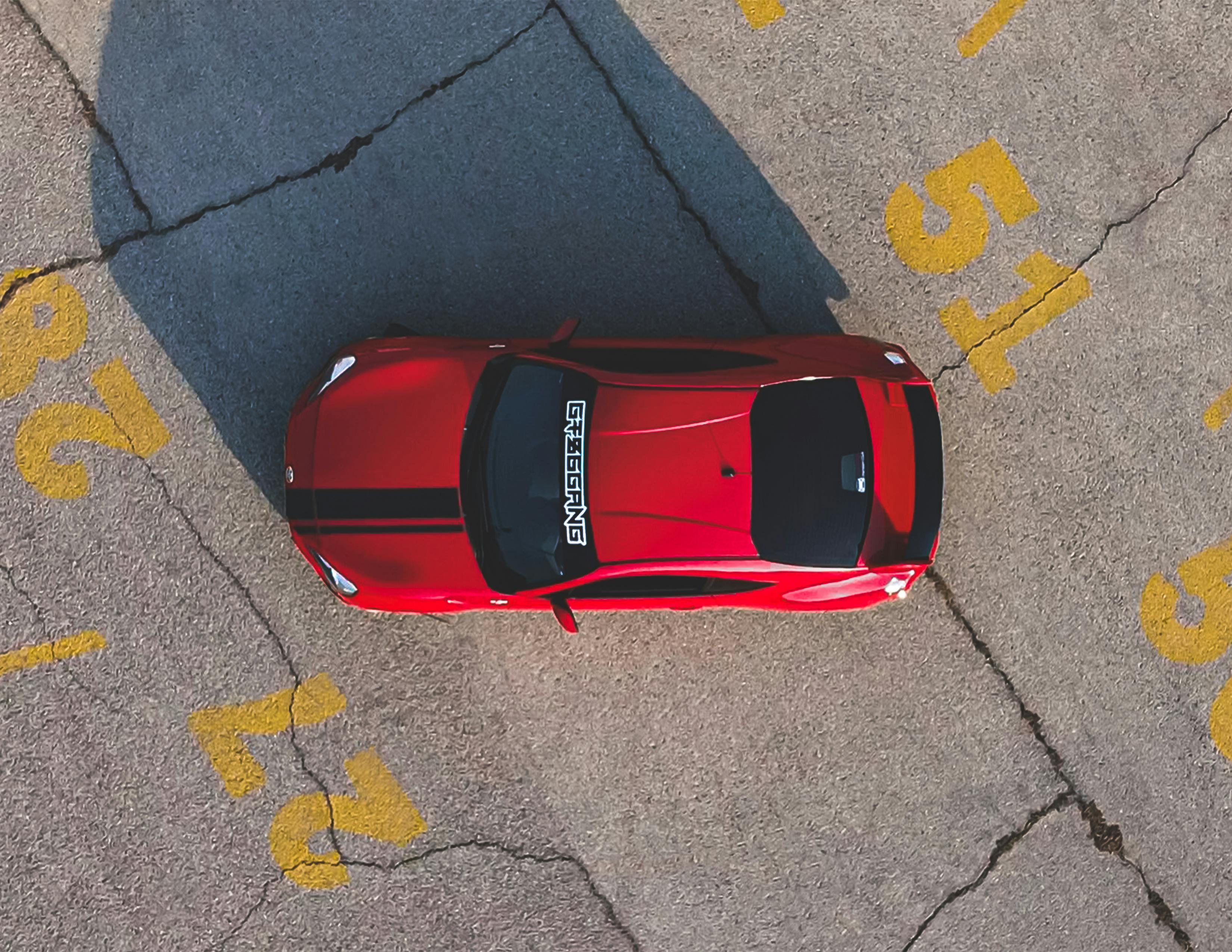 Aerial Photo of a Red Car · Free Stock Photo