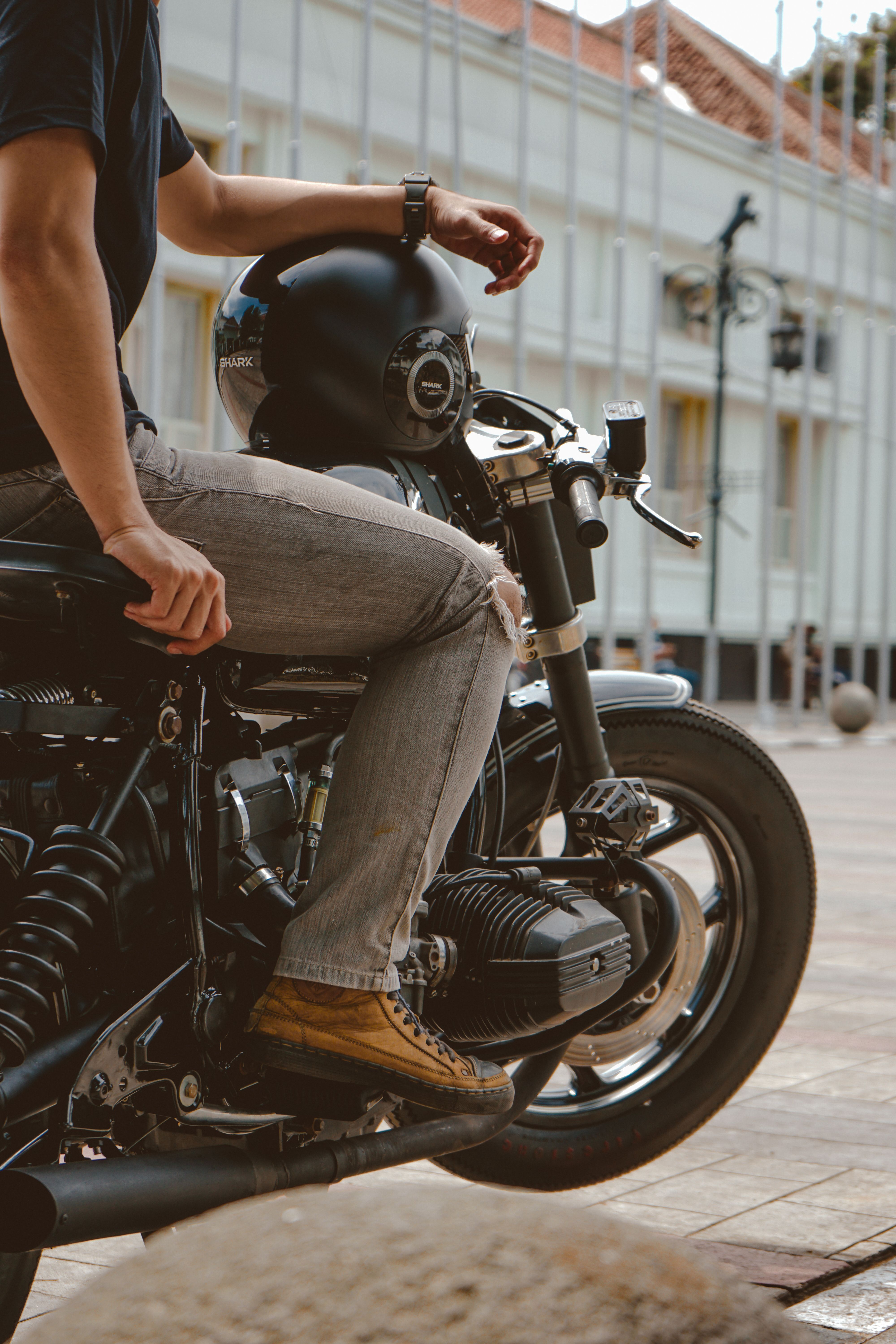 Woman Posing on Motorcycle · Free Stock Photo