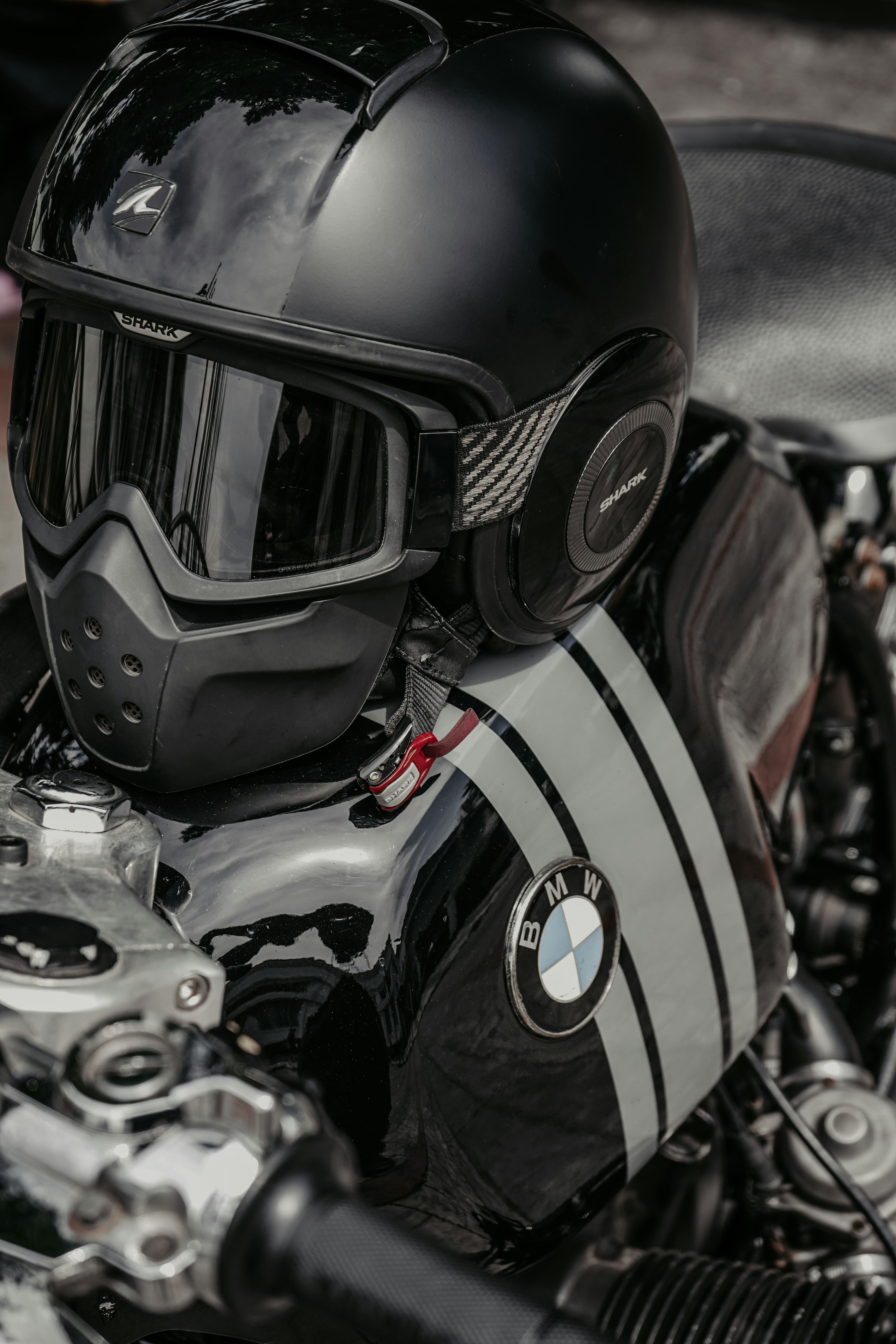 Black Helmet on the Motorcycle · Free Stock Photo