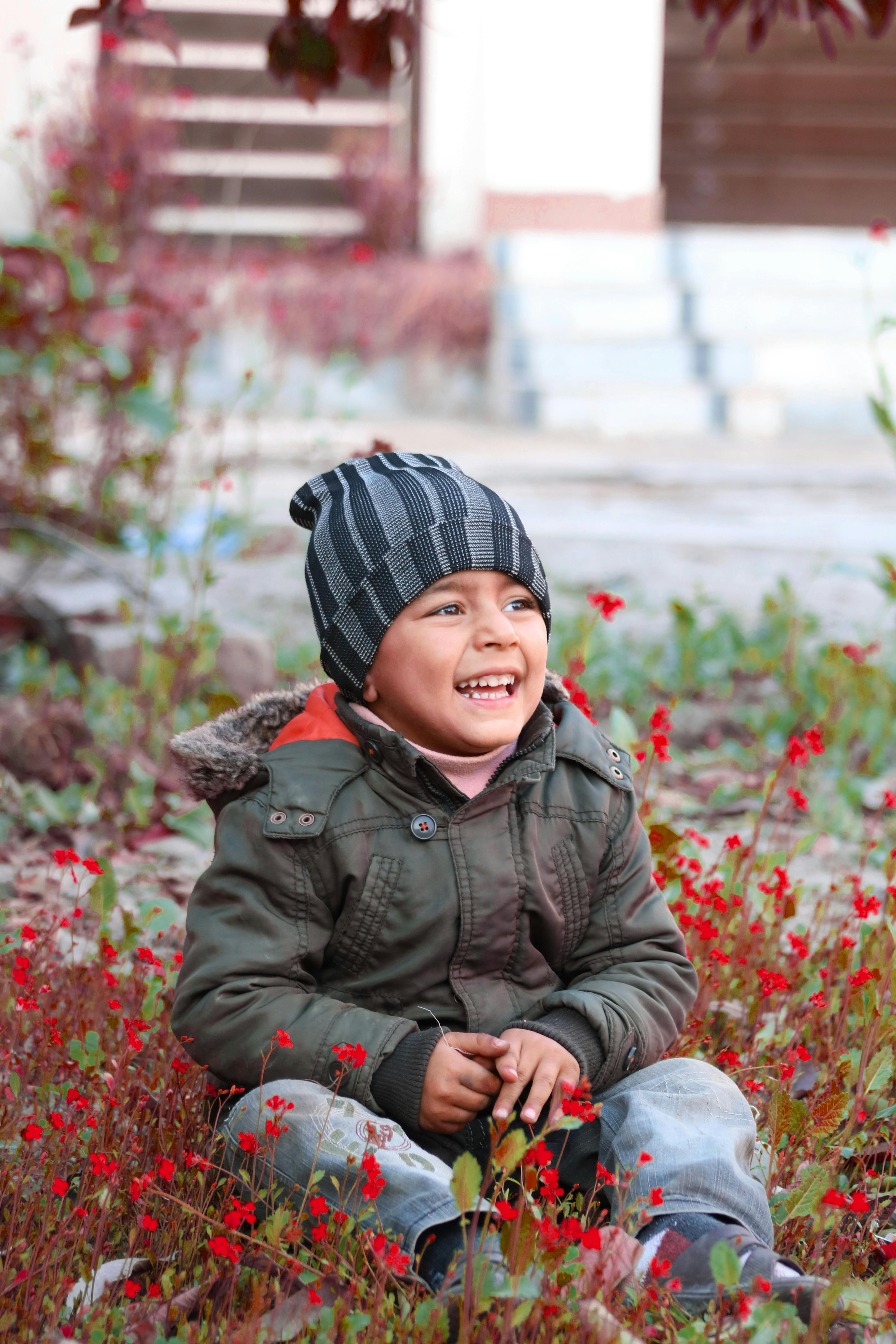 A Boy in Gray Jacket · Free Stock Photo