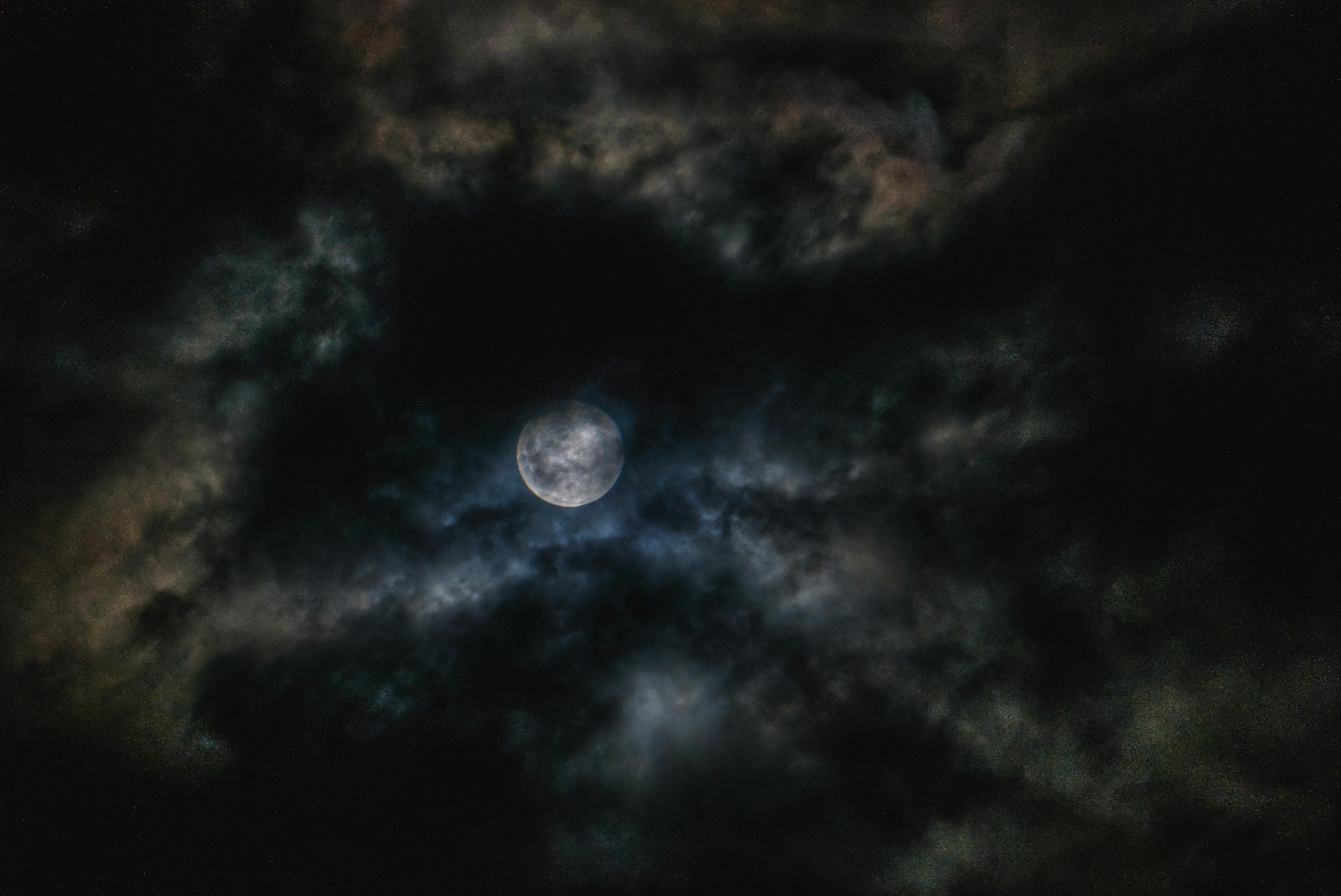 Moon Surrounded By Clouds · Free Stock Photo