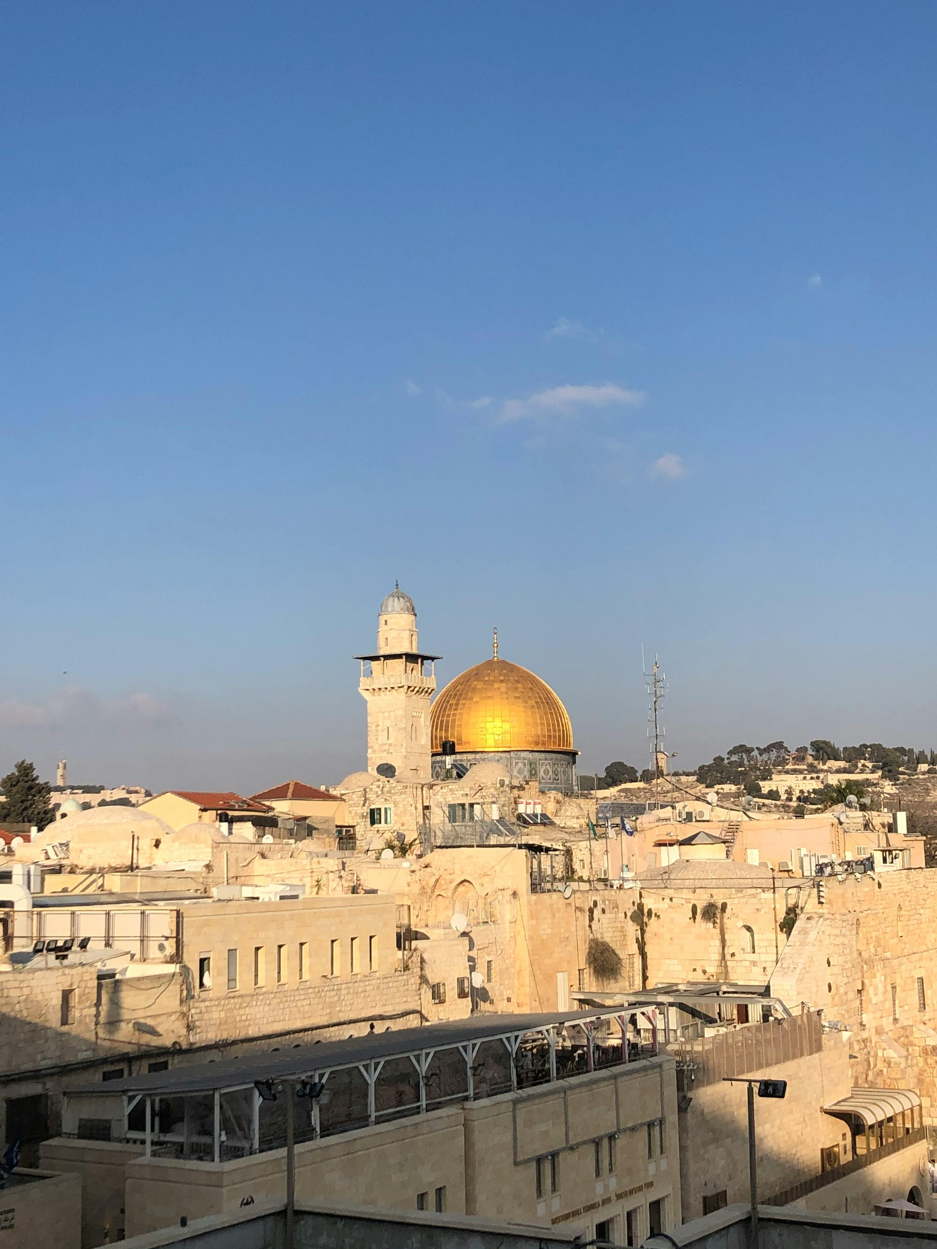 Photo gratuite de bâtiments, ciel bleu, dôme du rocher, église, israël ...