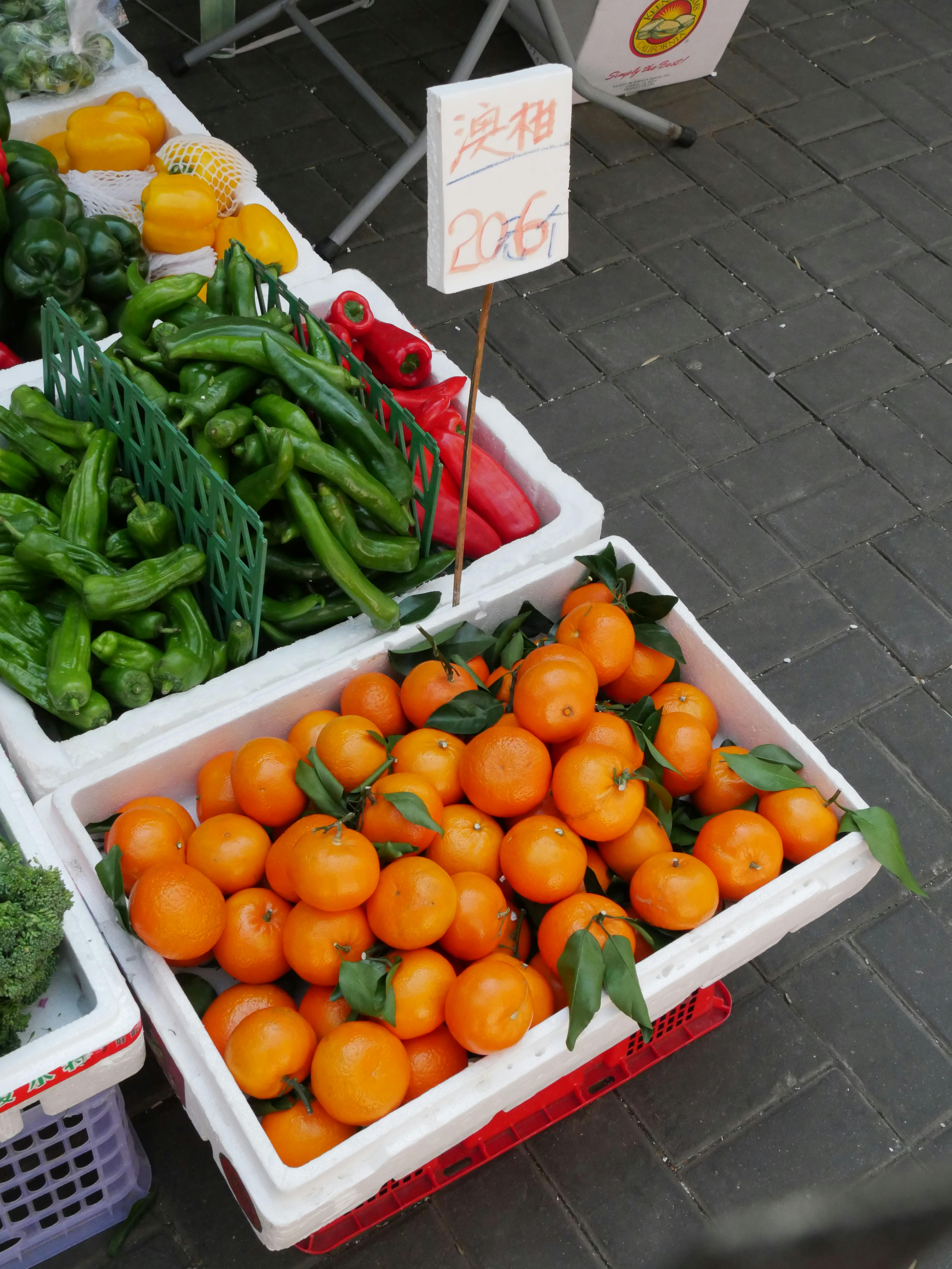 Fruits on a Container on a Stall · Free Stock Photo