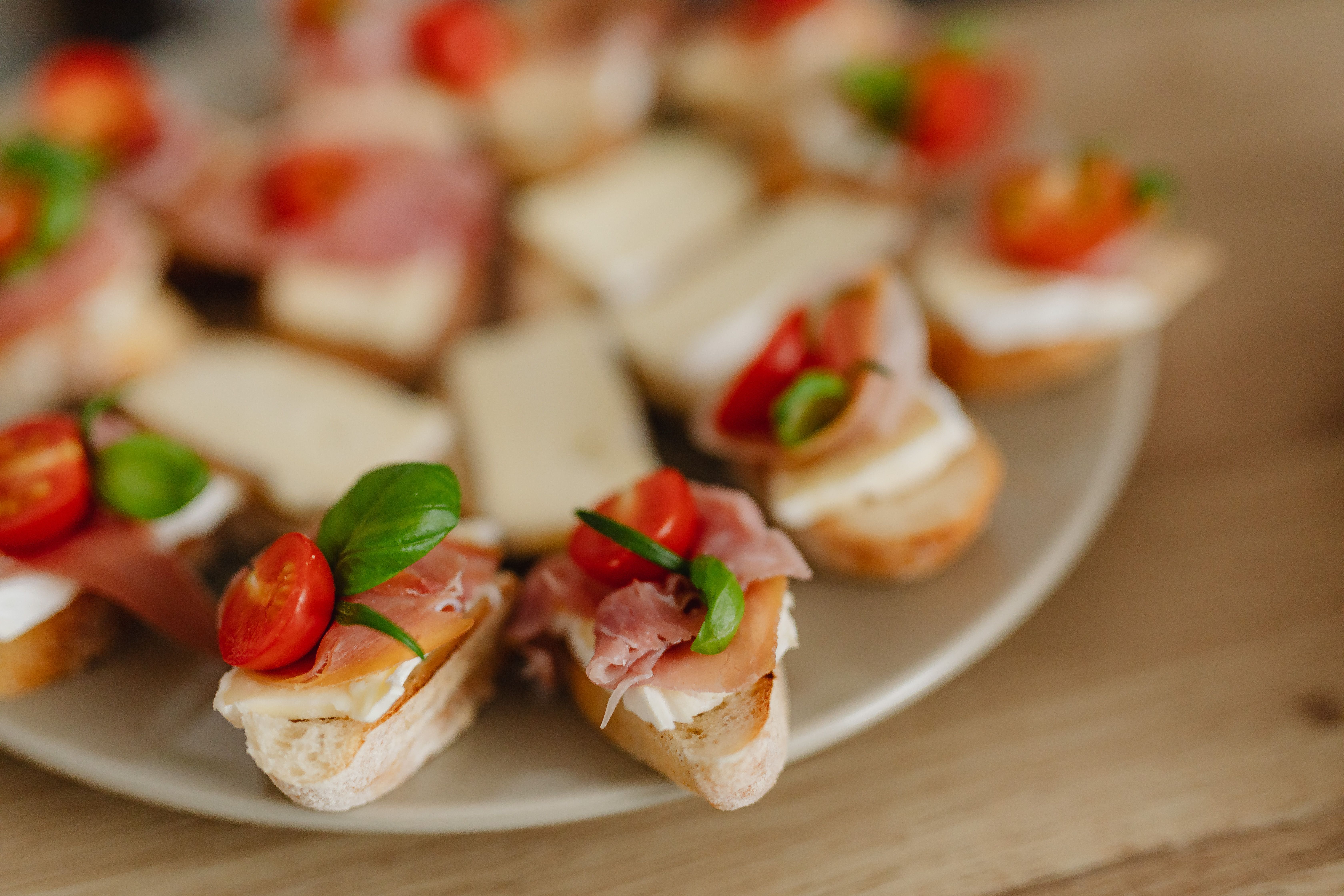 A Platter of Sliced Bread With Toppings · Free Stock Photo