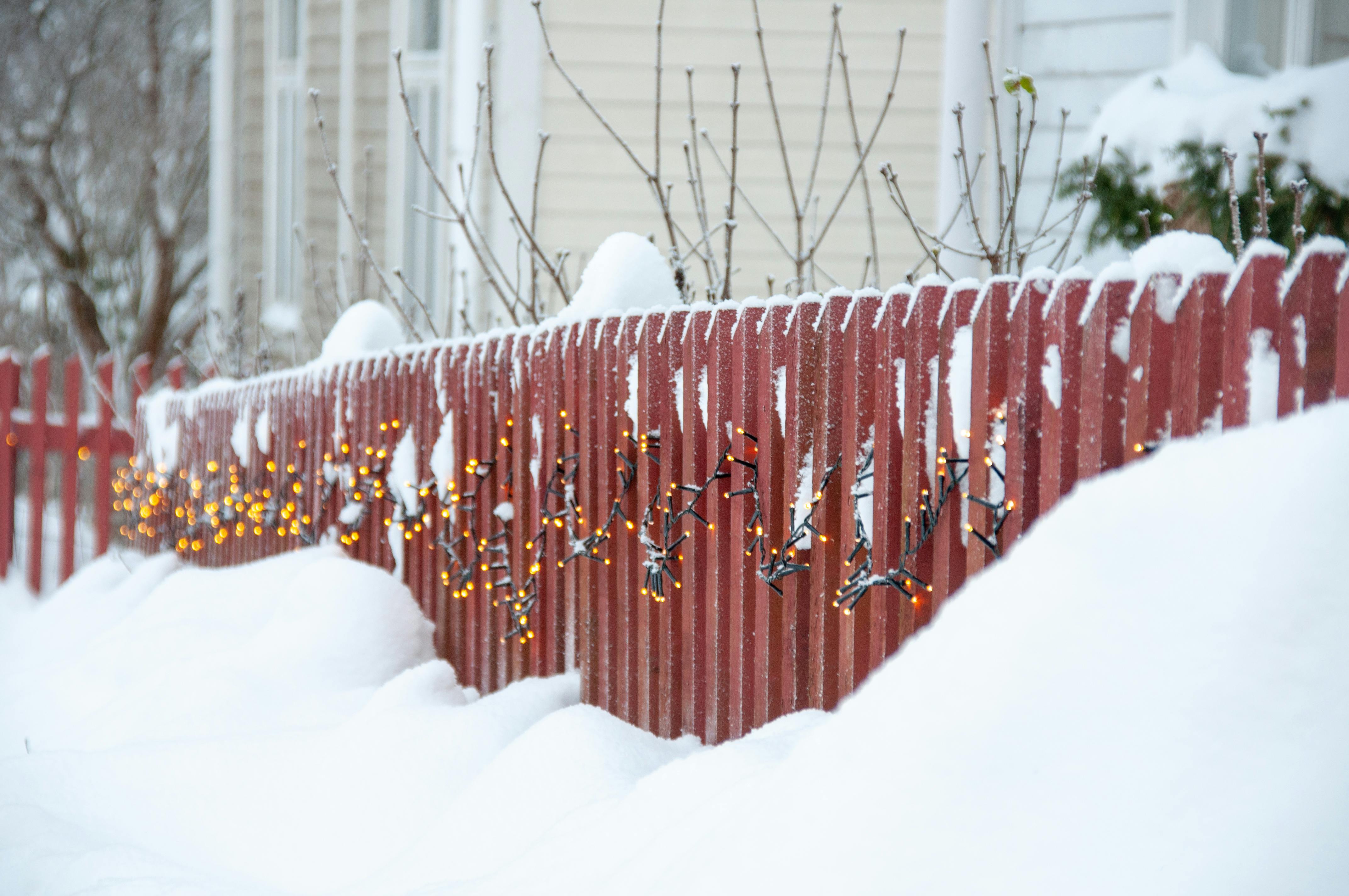 Wooden Fence Covered With Snow · Free Stock Photo