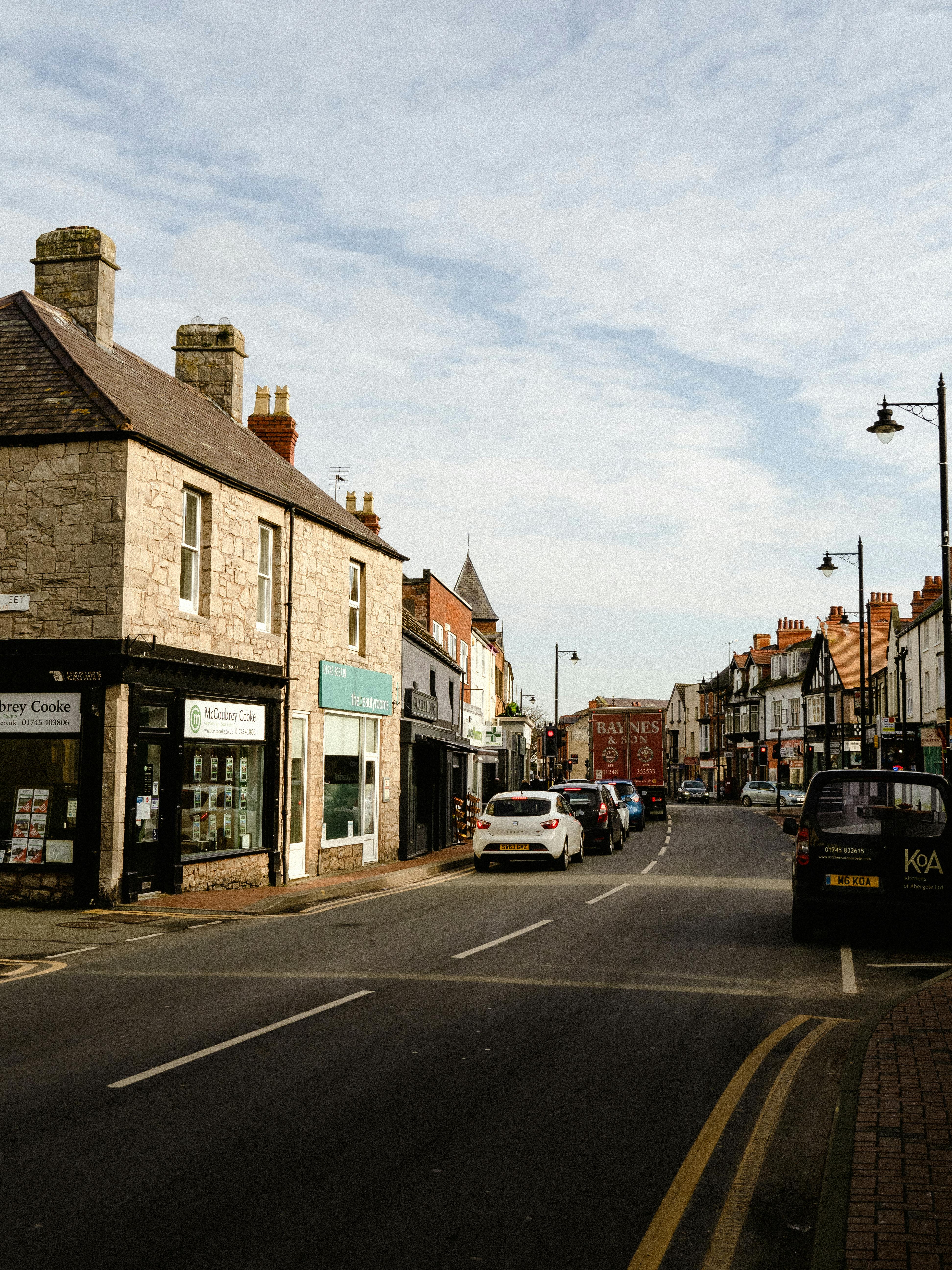Buildings by a Road in a Town · Free Stock Photo