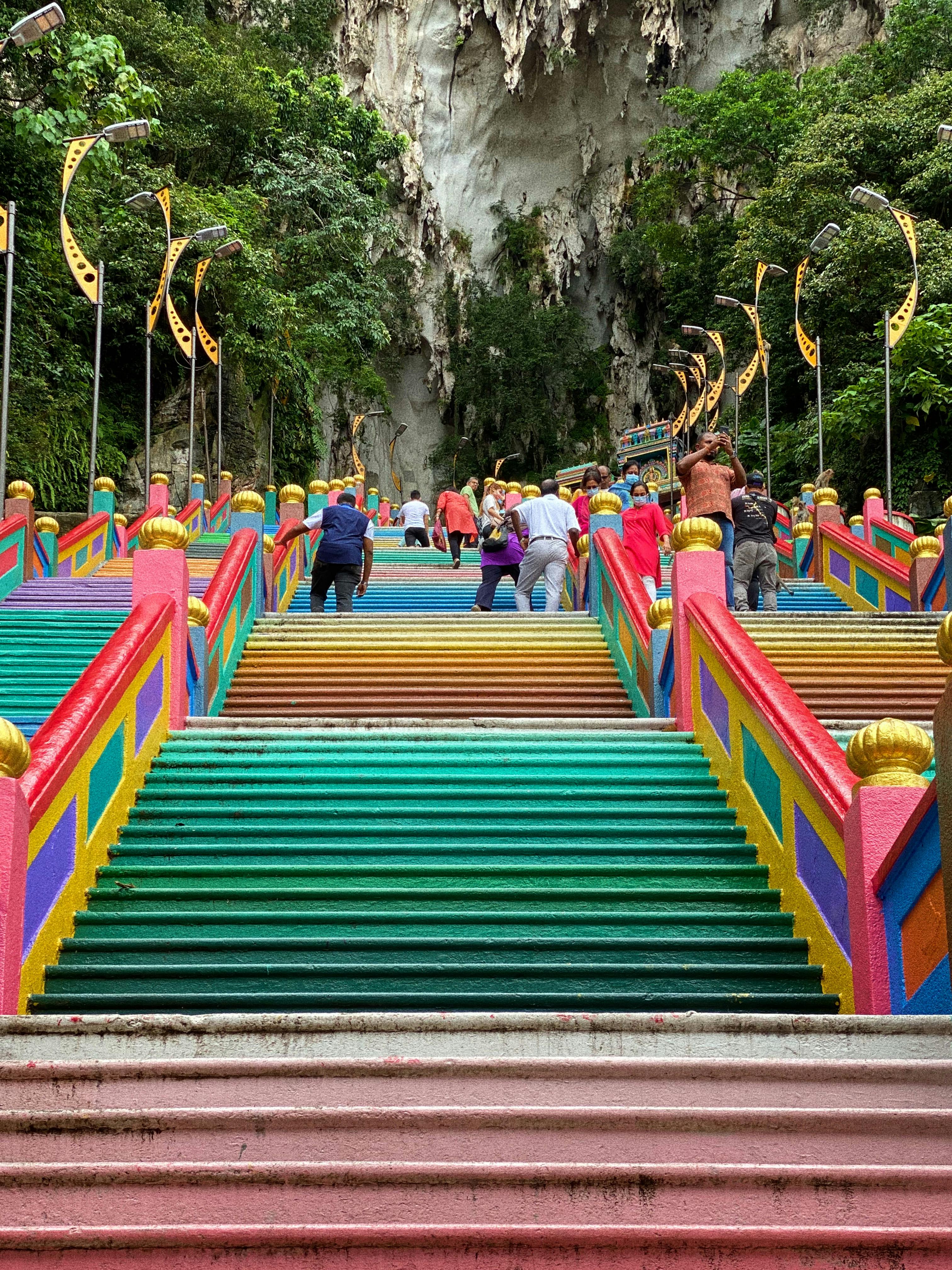 People Standing on Colorful Flight of Steps · Free Stock Photo