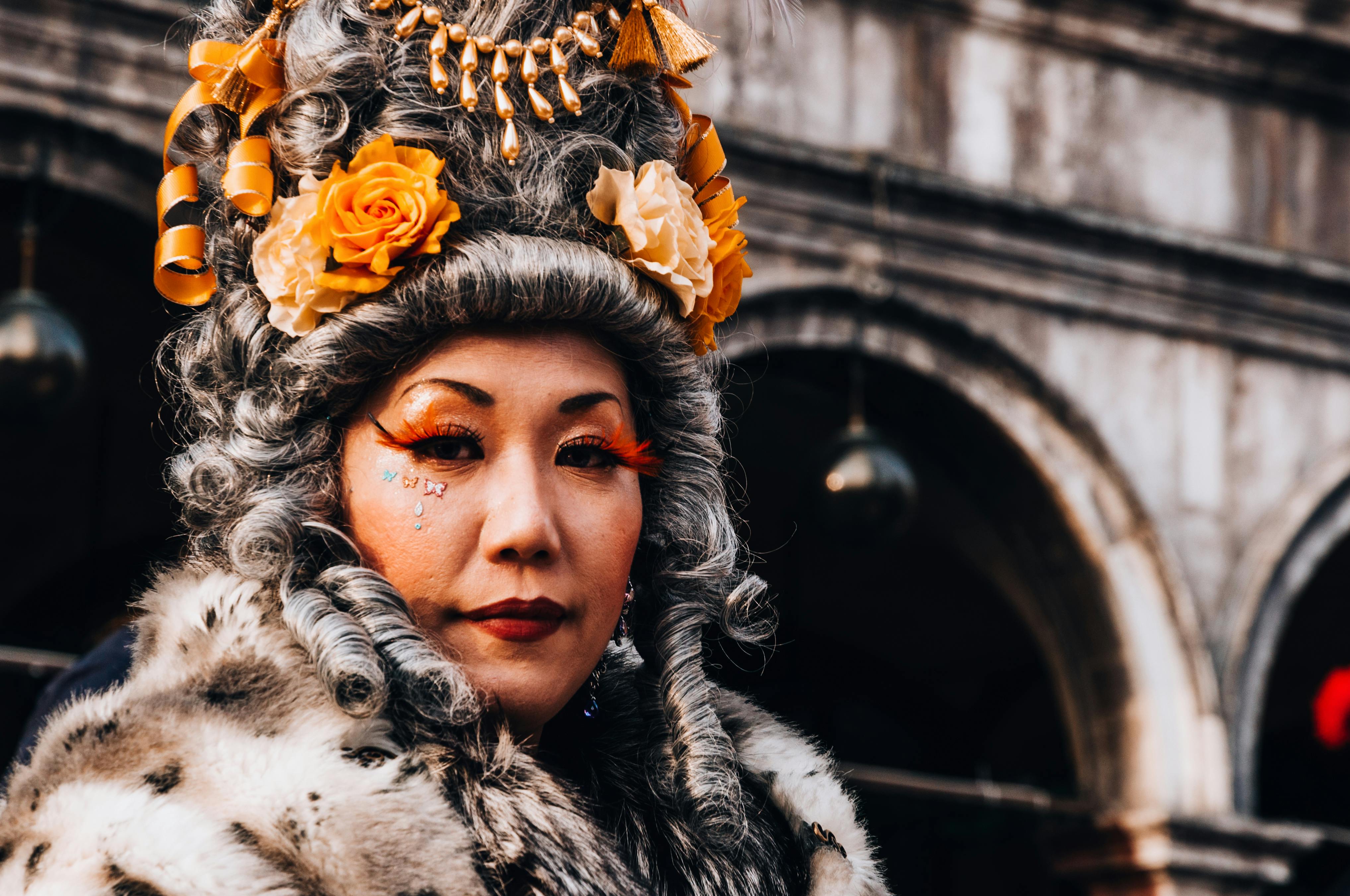 Portrait of a Woman Wearing a Wig · Free Stock Photo