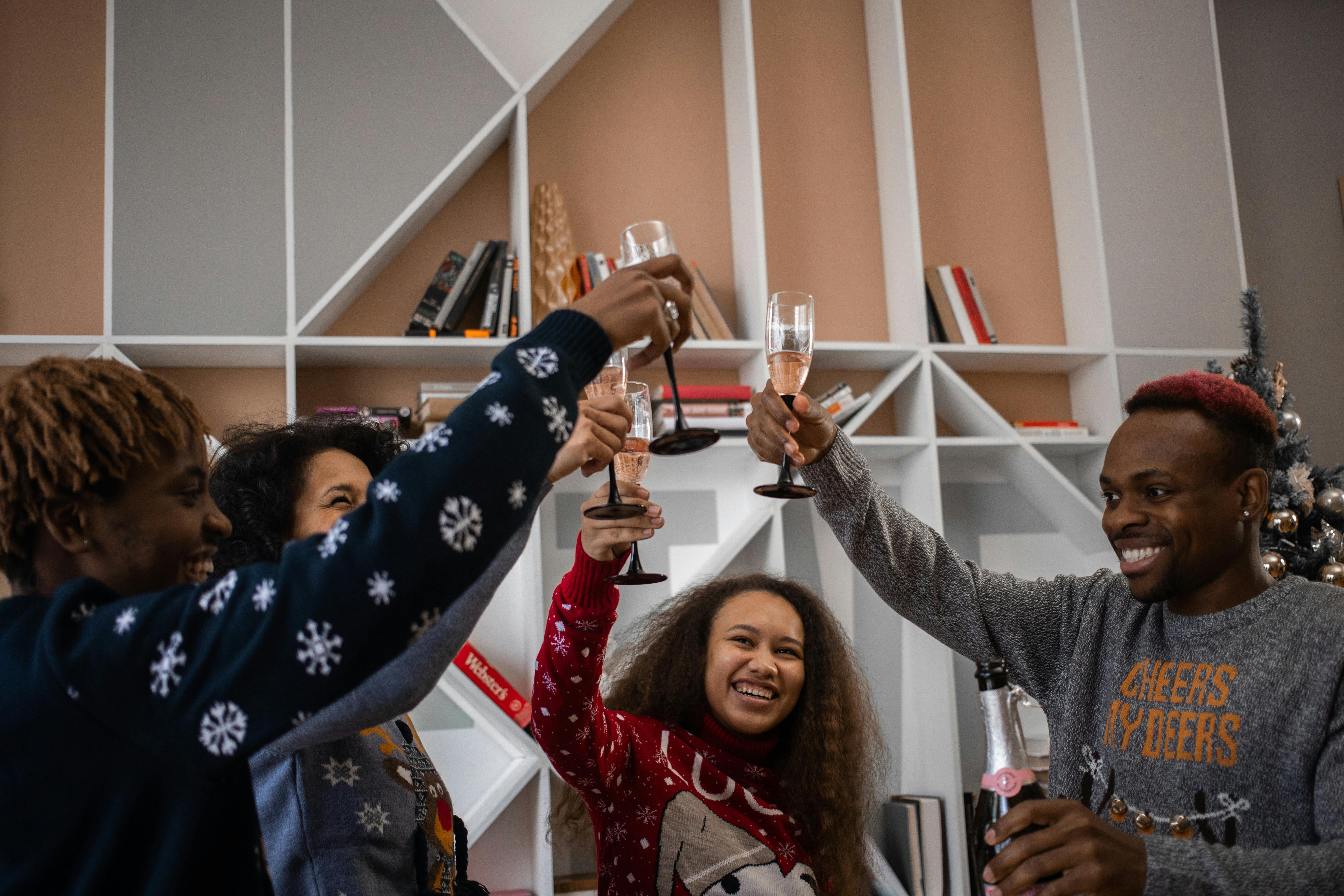 Group of Friends Celebrating with Champagne · Free Stock Photo