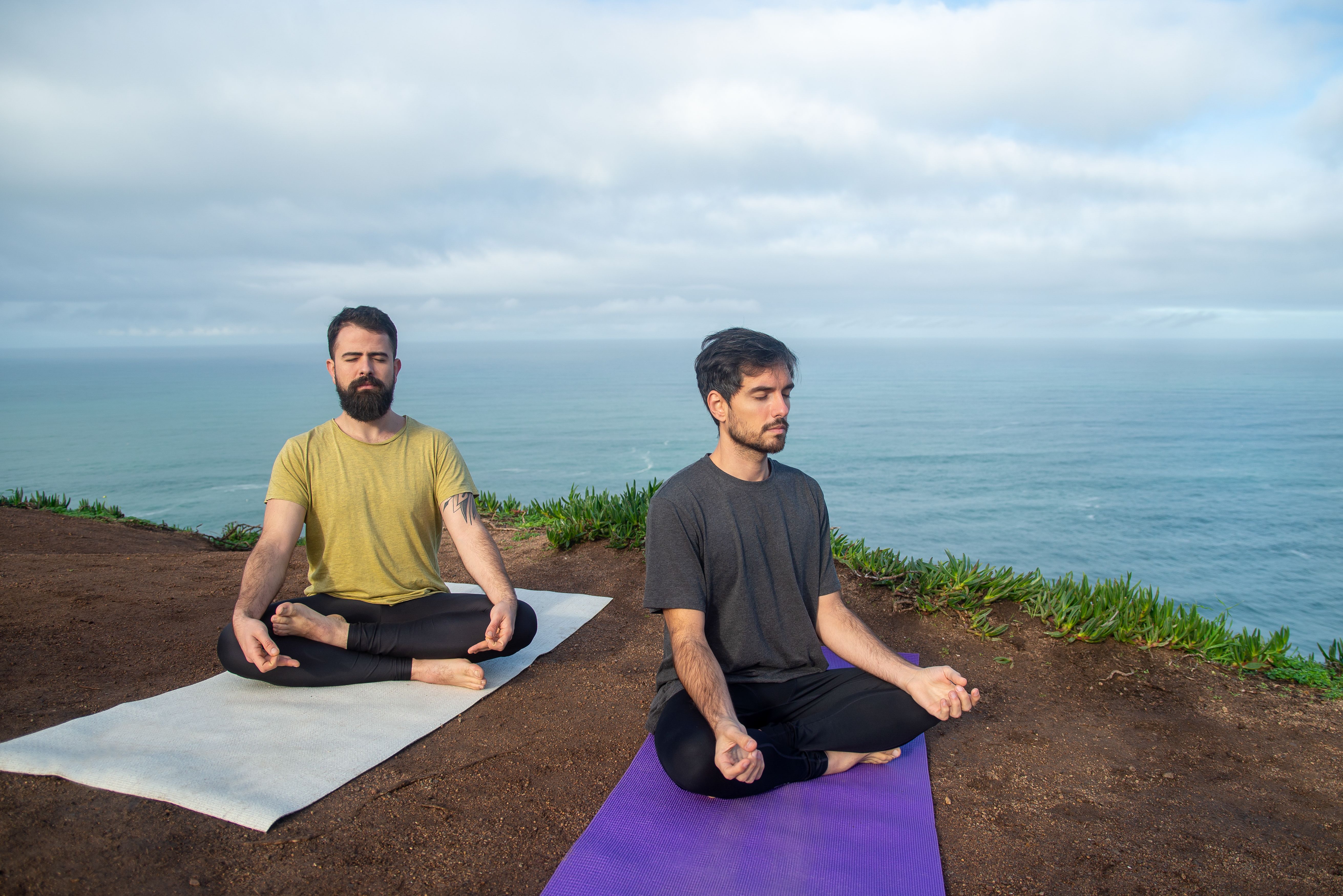 Two Men doing Meditation Exercises · Free Stock Photo