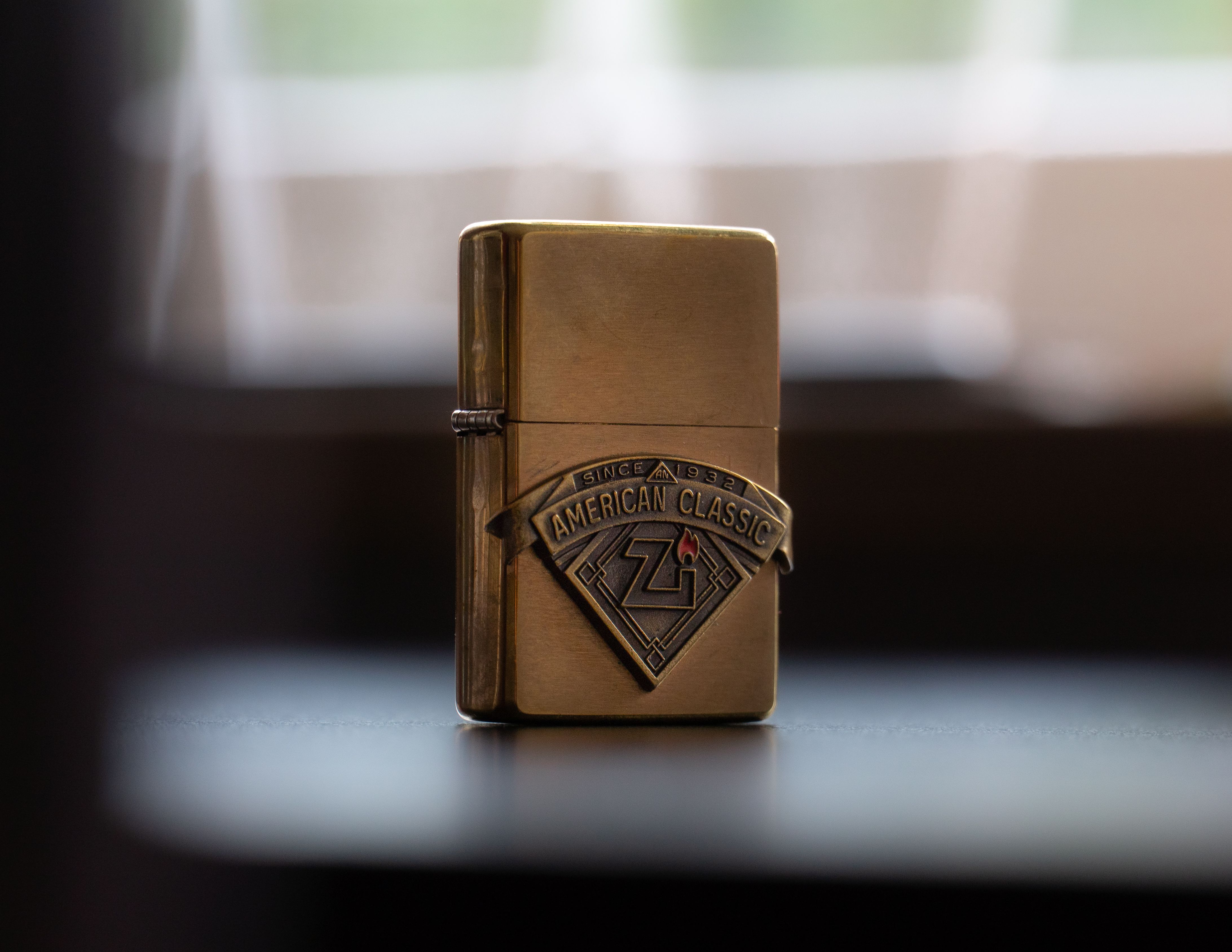 Brass Zippo Lighter with Plaque · Free Stock Photo