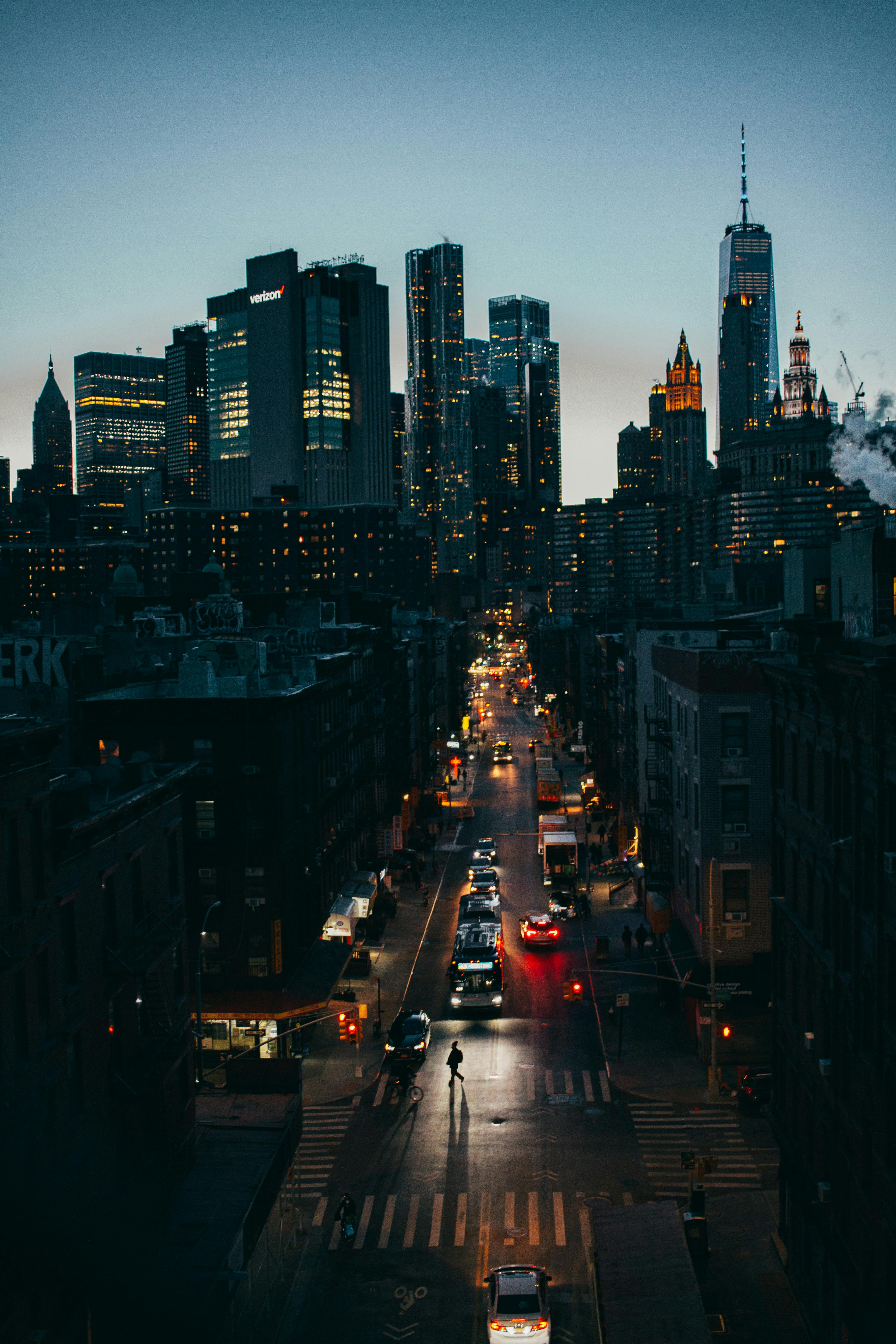Cityscape with cars on road · Free Stock Photo