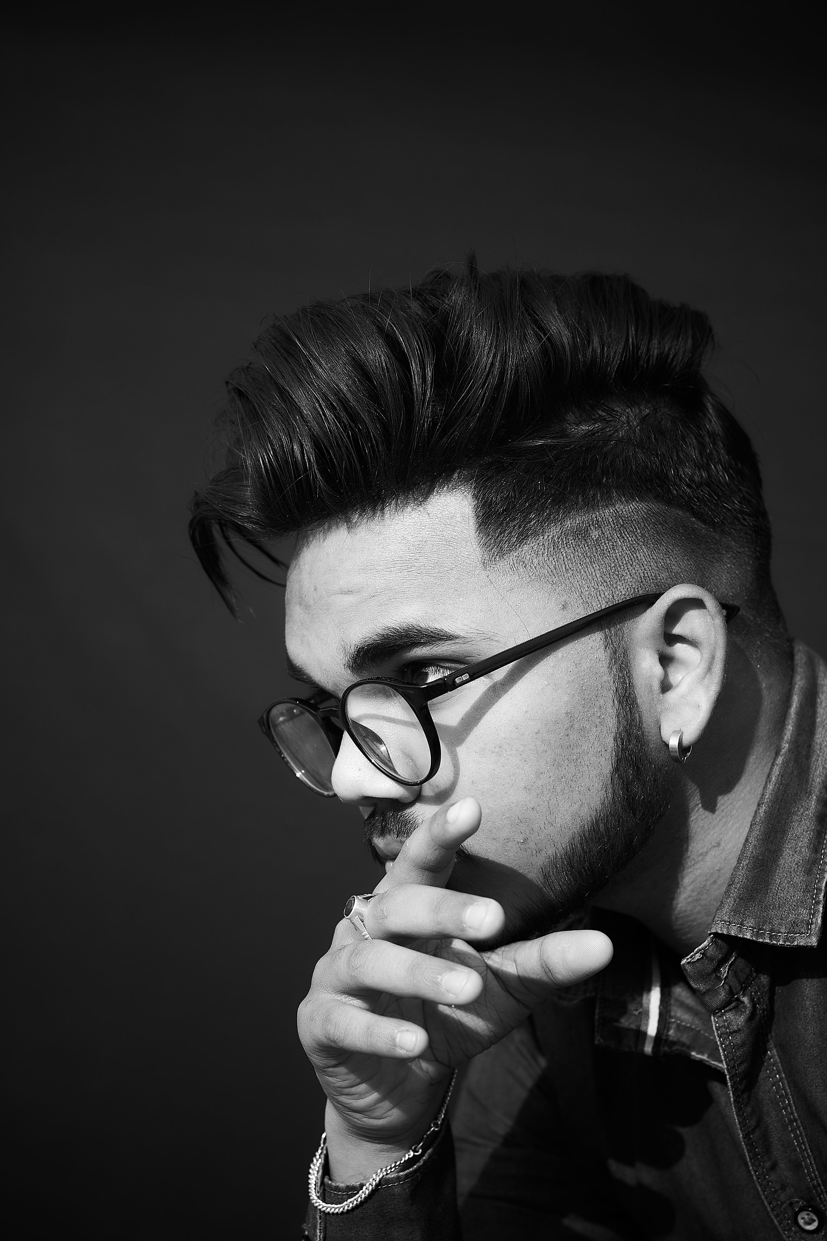 Gray scale Photo of Man's Face · Free Stock Photo