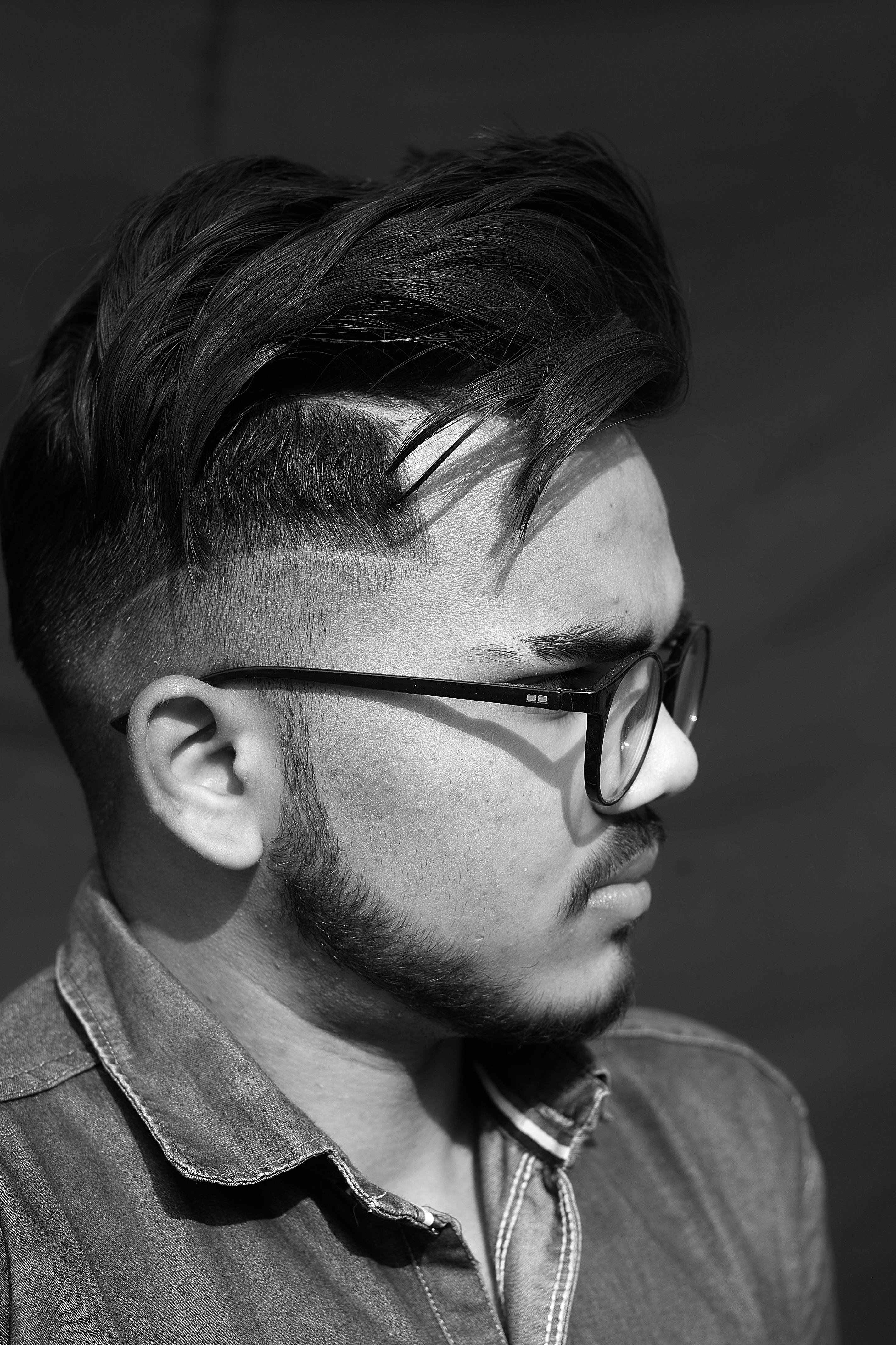 Gray scale Photo of Man's Face · Free Stock Photo